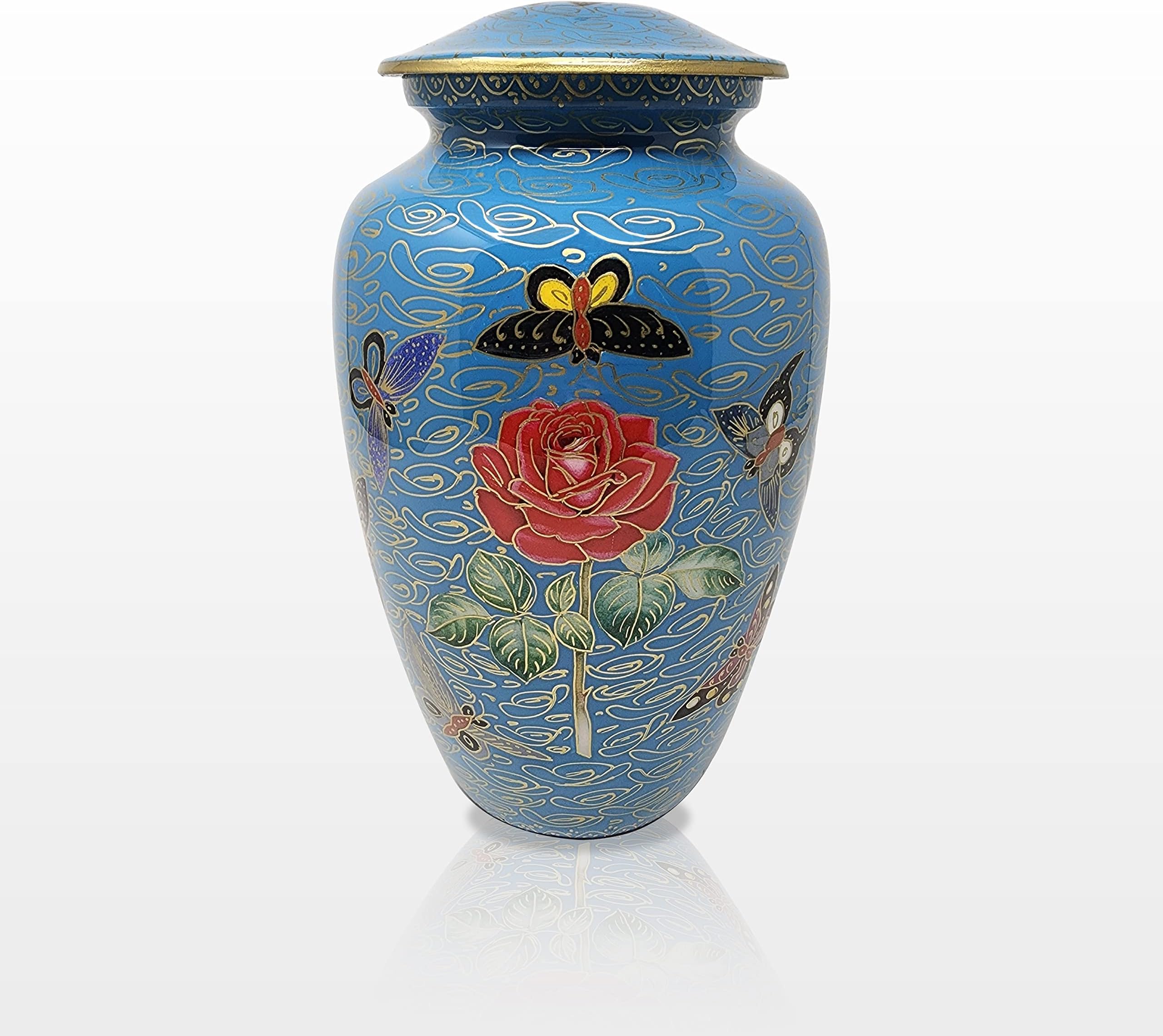 Amazon.com: Precious Handicraft Butterflies on Rose Floral Cremation ...