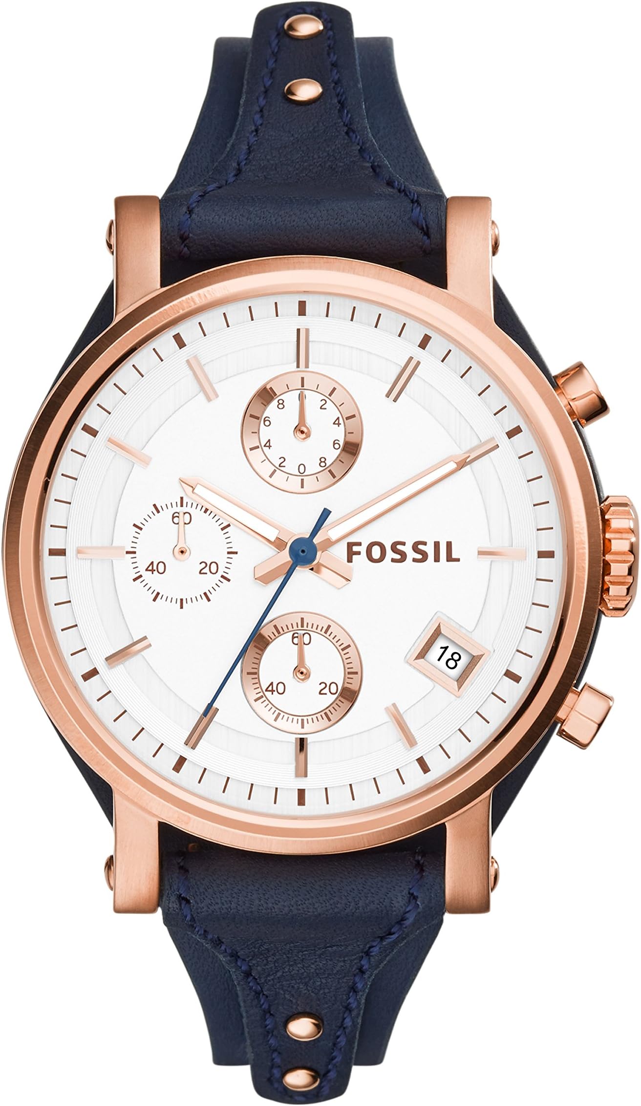 Fossil Women Leather Riley Analog White & Beige Dial Watch -Es3466 ...