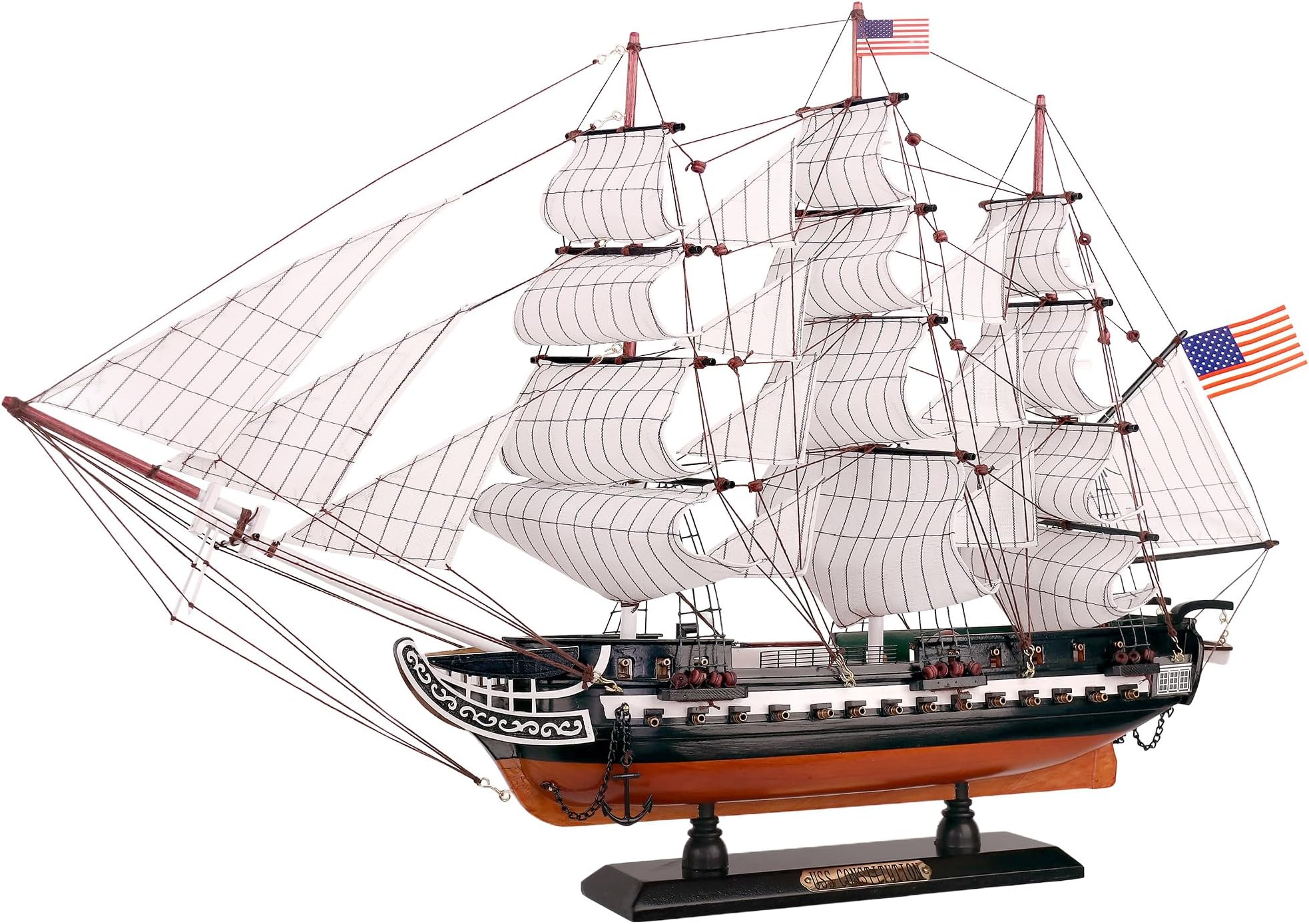 Amazon.com: SAILINGSTORY Wooden Pirate Ship Model Black Pearl 27" Beige ...