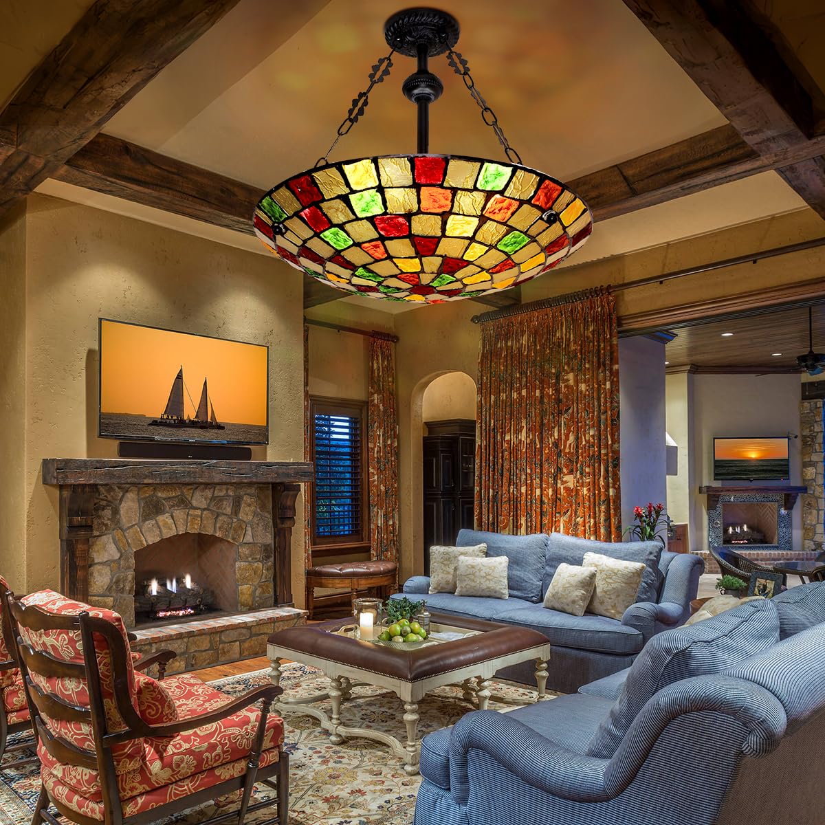 Tiffany 5 Light Ceiling