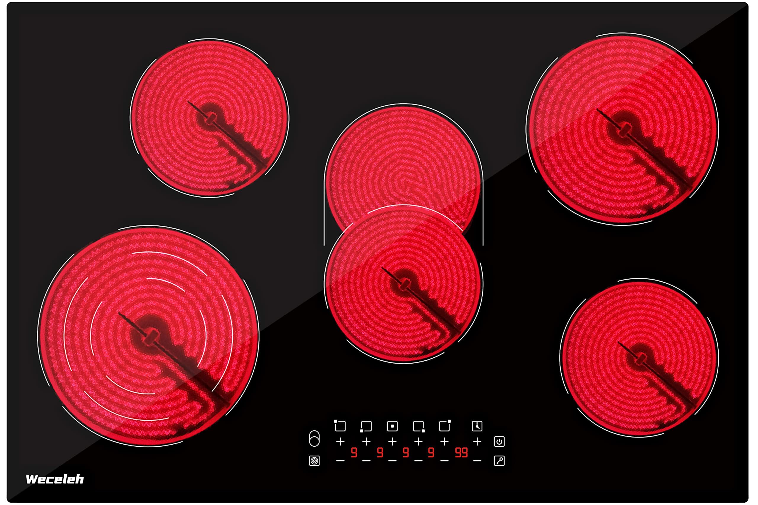 Amazon.com: Weceleh Electric Cooktop 30 Inch 5 Burners, Electric Stove ...