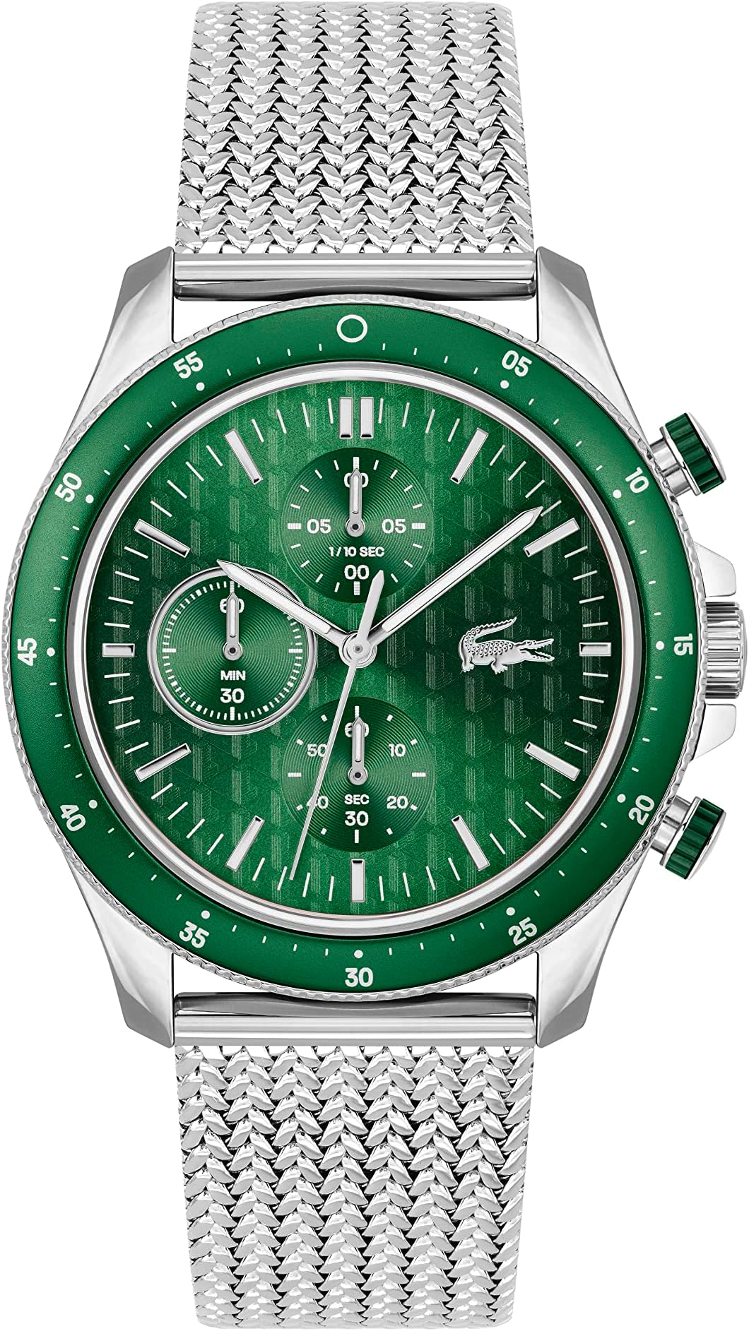 Lacoste Neo Heritage Chronograph Stainless Steel Round Green Dial Men's ...