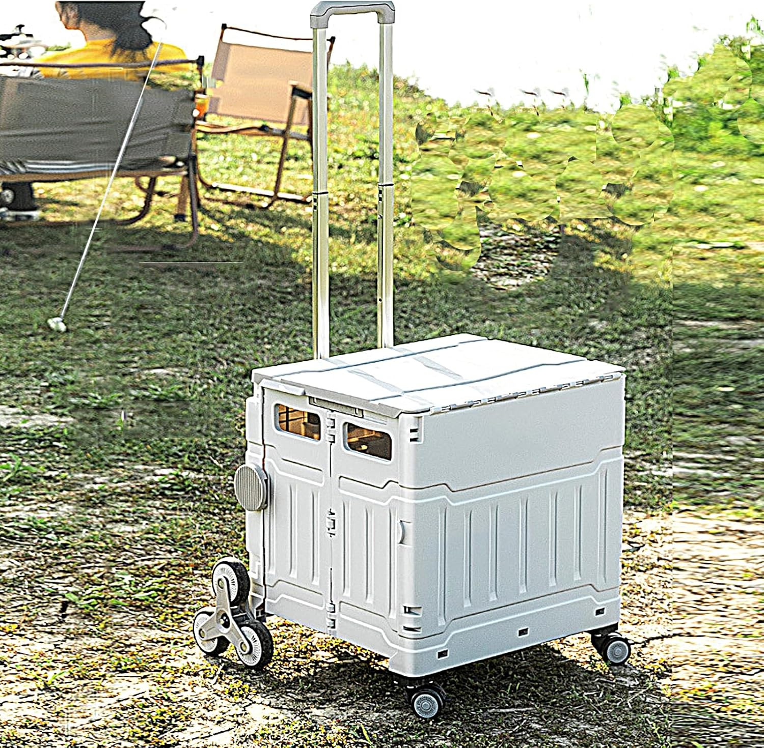 Amazon.com: DELURA Shopping Cart, Cart Collapsible Rolling Crate on ...