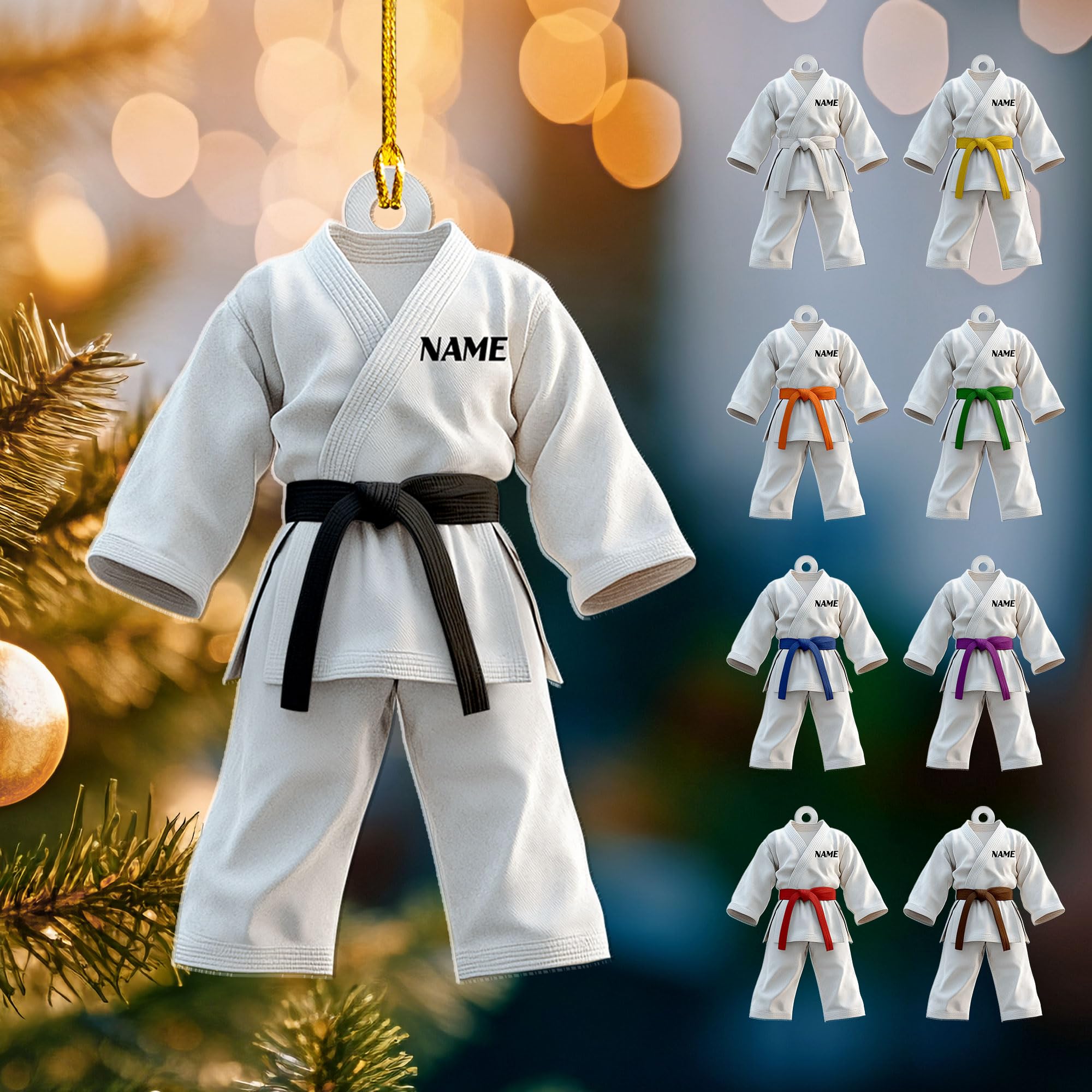 Amazon.com: Artparel Personalized Karate Ornament Karate Uniform ...