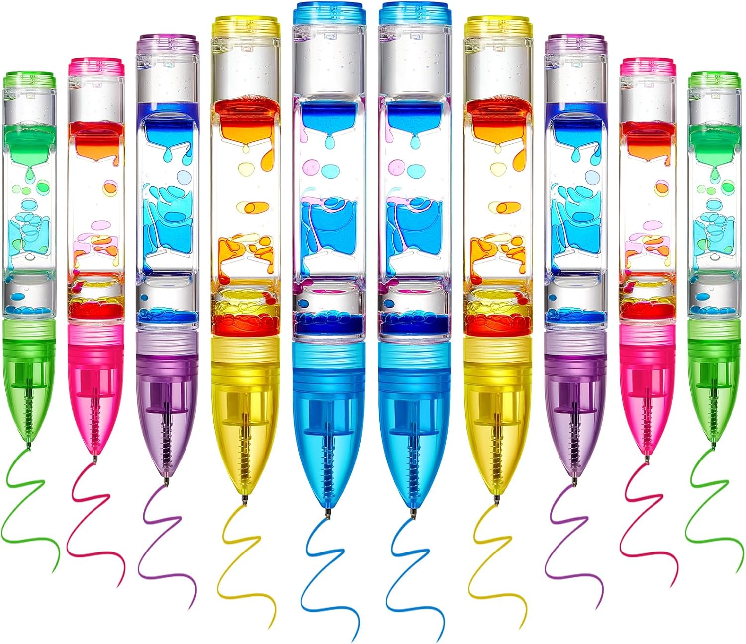 Amazon.com: Equsion 10 Pcs Liquid Motion Bubbler Pens Colorful ...