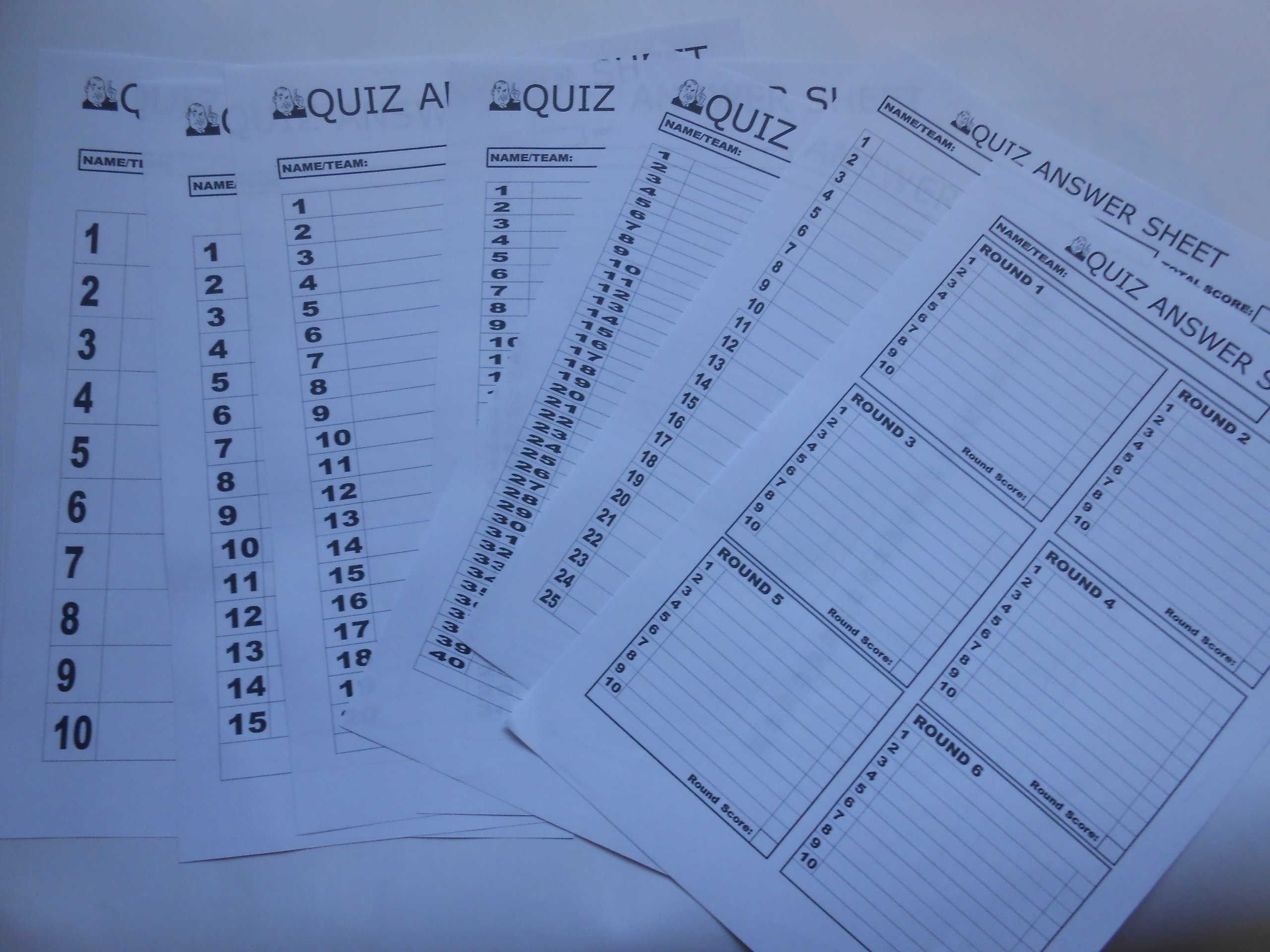 Printable Answer Sheet 1 50