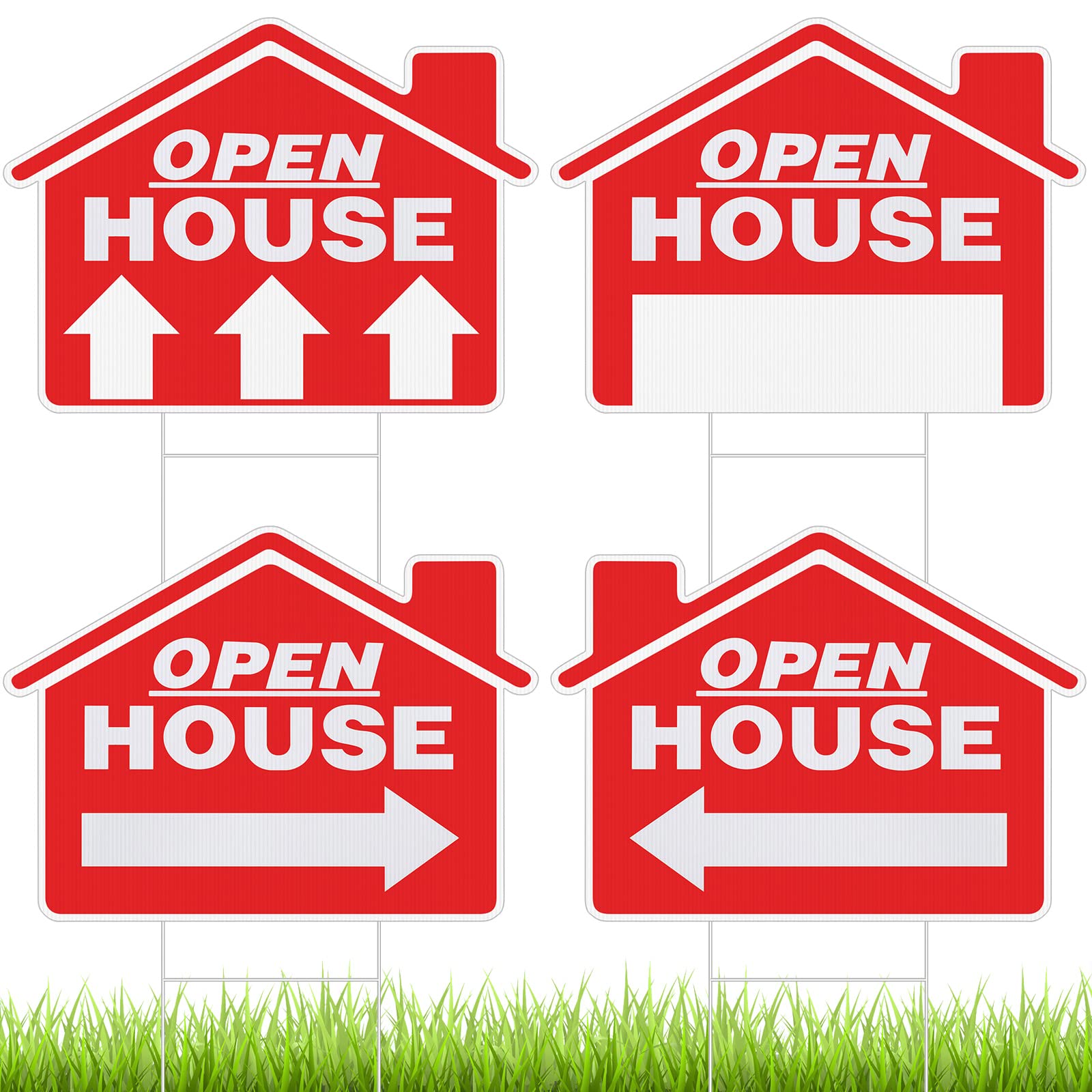 Amazon.com: 4 Pieces Open House Signs for Real Estate 12 x 16 Inch ...