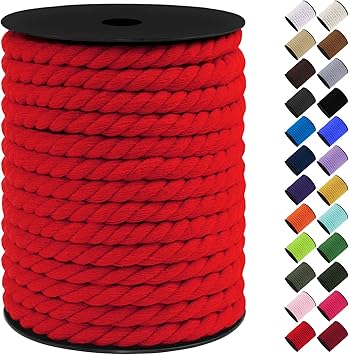 LEREATI 10mm Macrame Cord, 75 Feet Thick Macrame Rope Yarn Natural ...