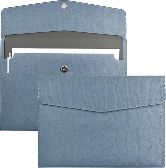 Amazon.com : VANRA 1 Piece PU Leather Envelope File Folders A4 Paper Document Filing Envelope ...