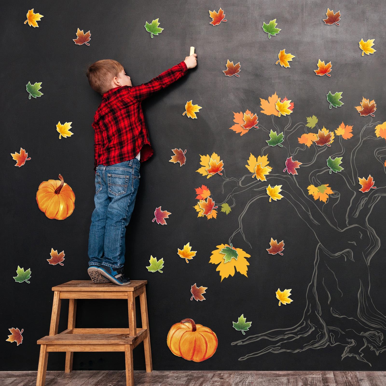 Snapklik.com : Geyee 108 Pcs Thanksgiving Fall Leaves Cutouts Christian ...