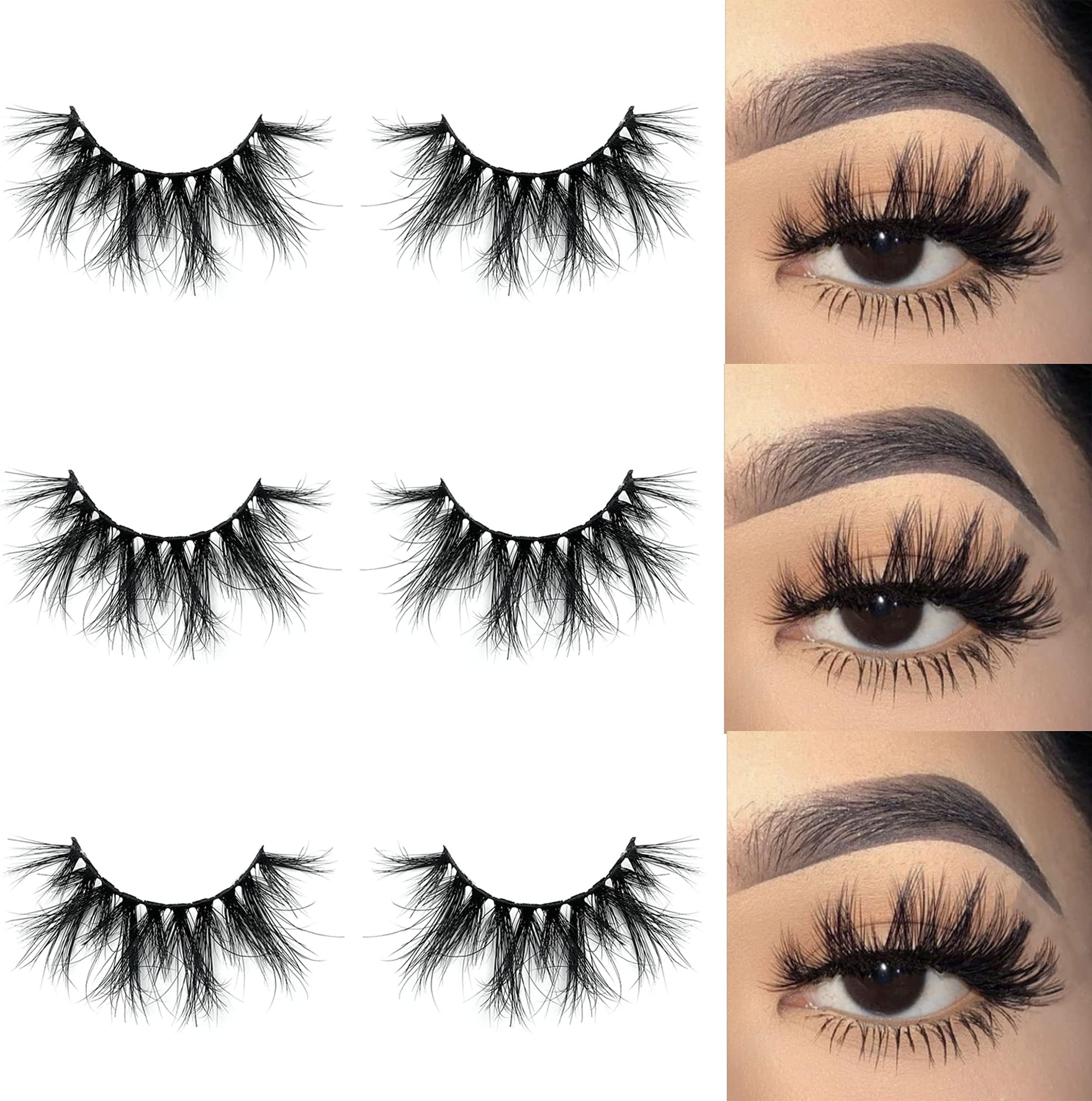 Amazon.com: Arimika Fluffy Long Thick Dramatic Look 3D Mink False ...