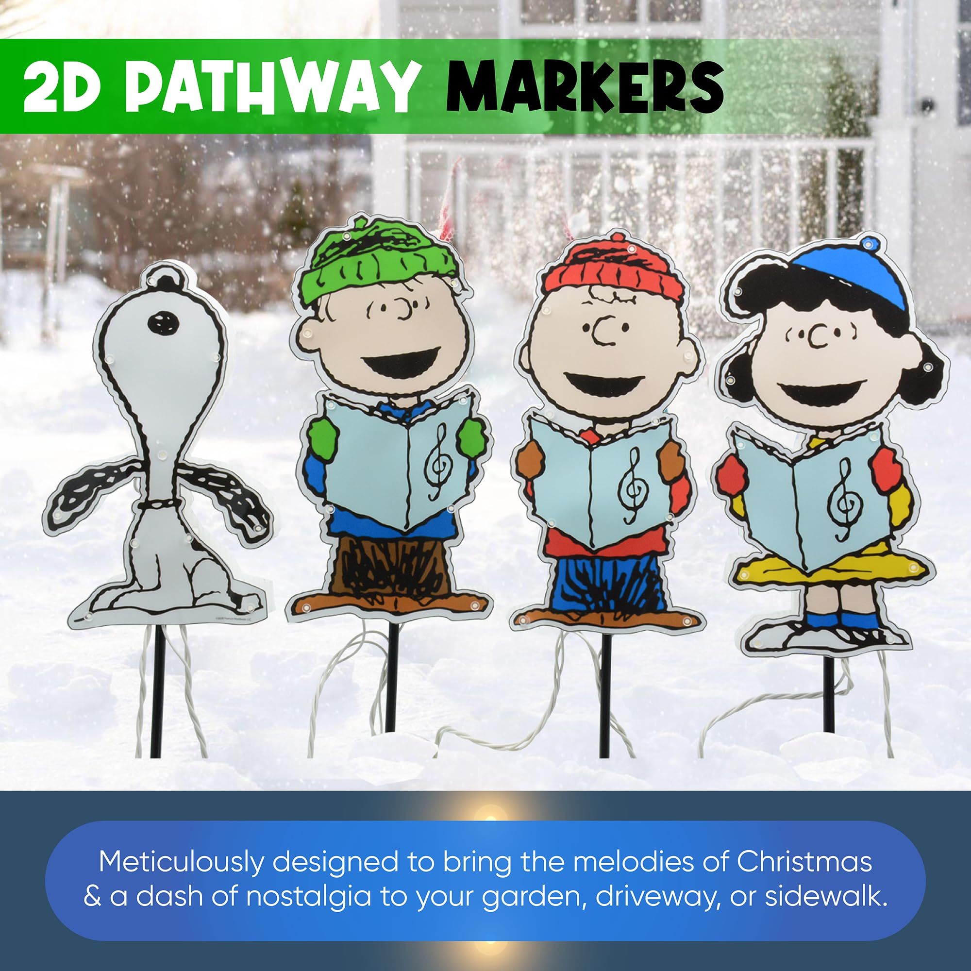 Snapklik.com : ProductWorks 12" Caroler Peanuts Pathway Markers, Snoopy ...