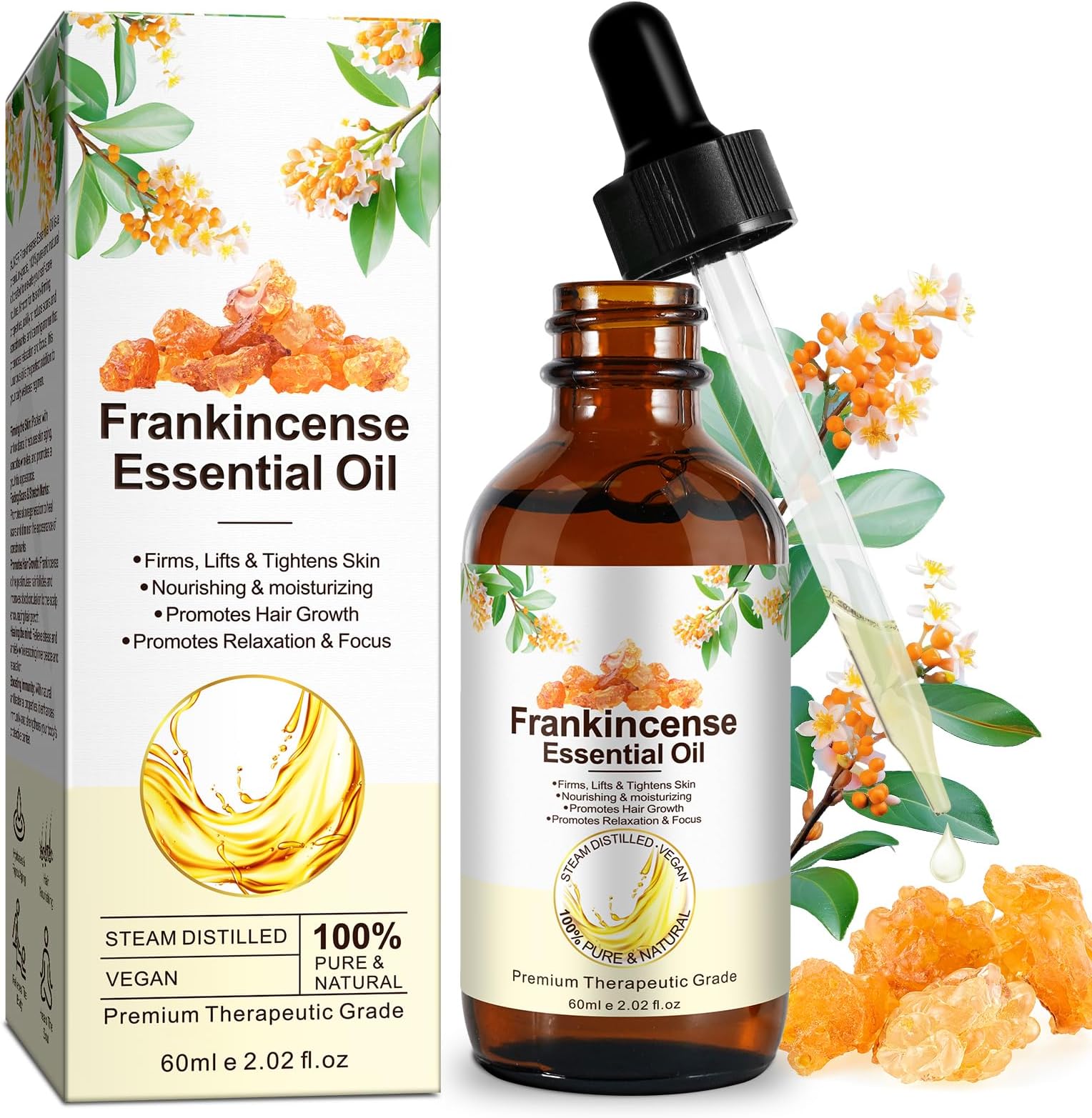 Amazon.com: Frankincense Oil for Skin Care, 100% Organic & Pure Natural ...