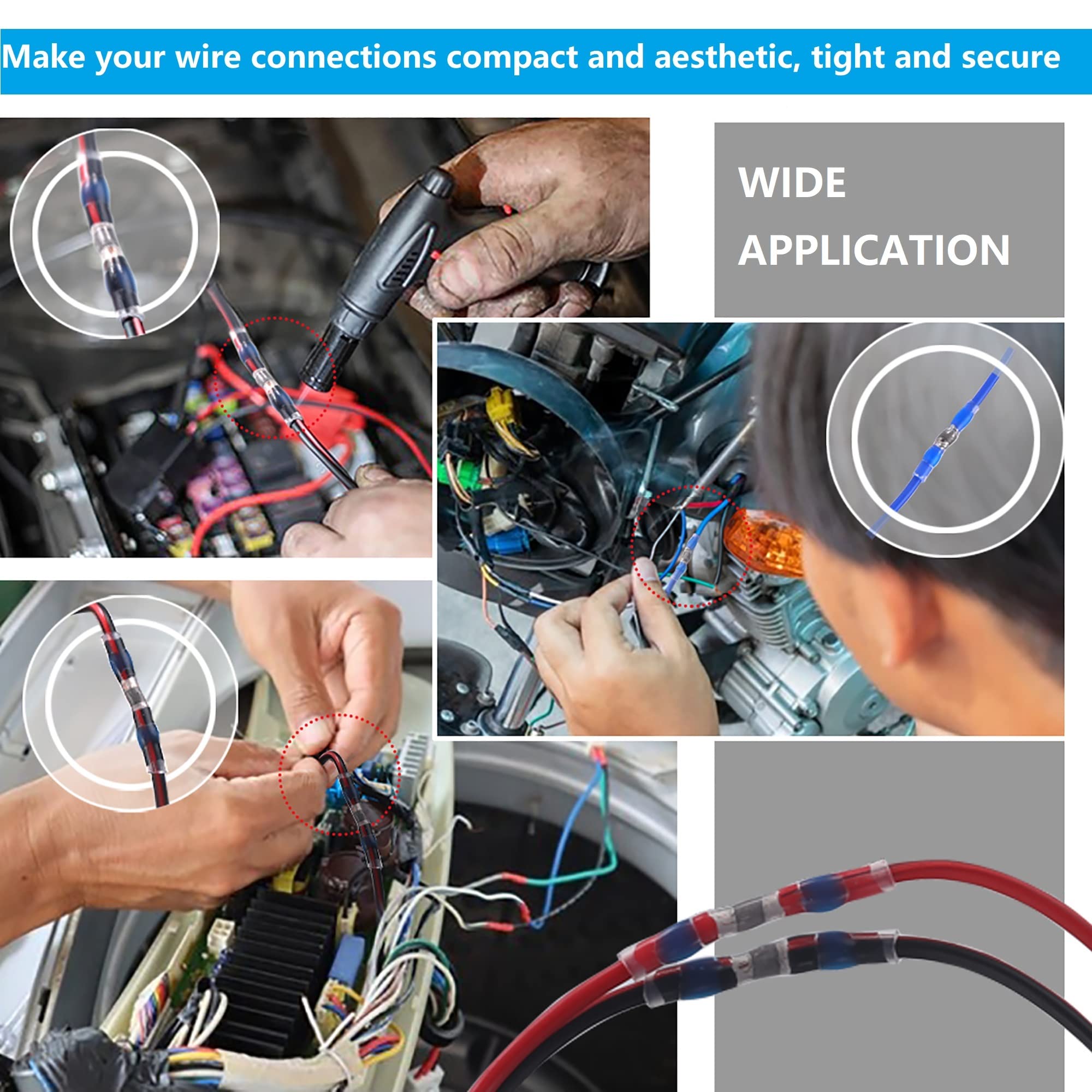 Snapklik.com : 400PCS Solder Seal Wire Connectors, Heat Shrink Butt ...