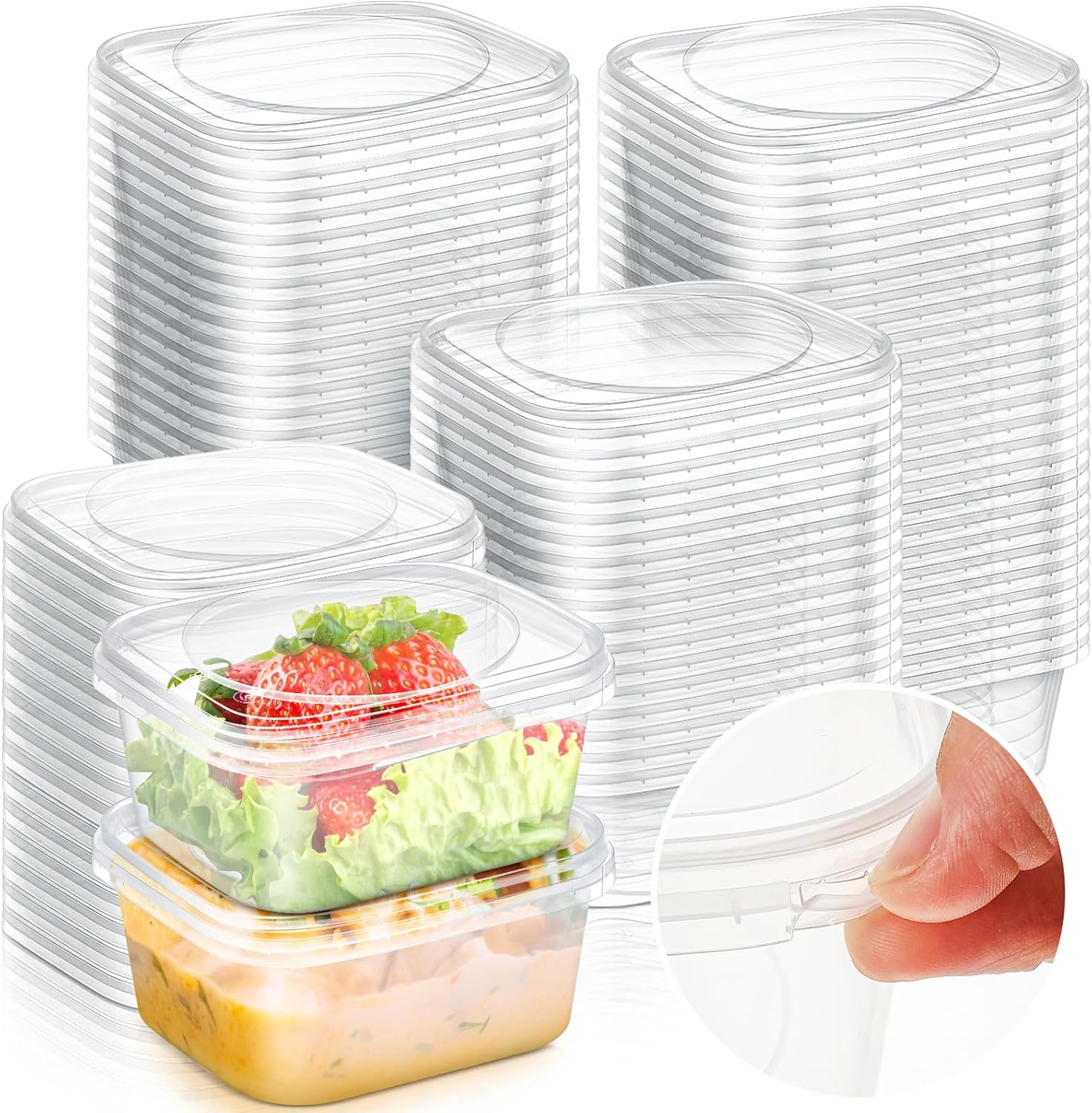 Amazon.com: Yiyiring 50 Pack 16 oz Tamper Proof Deli Containers with ...