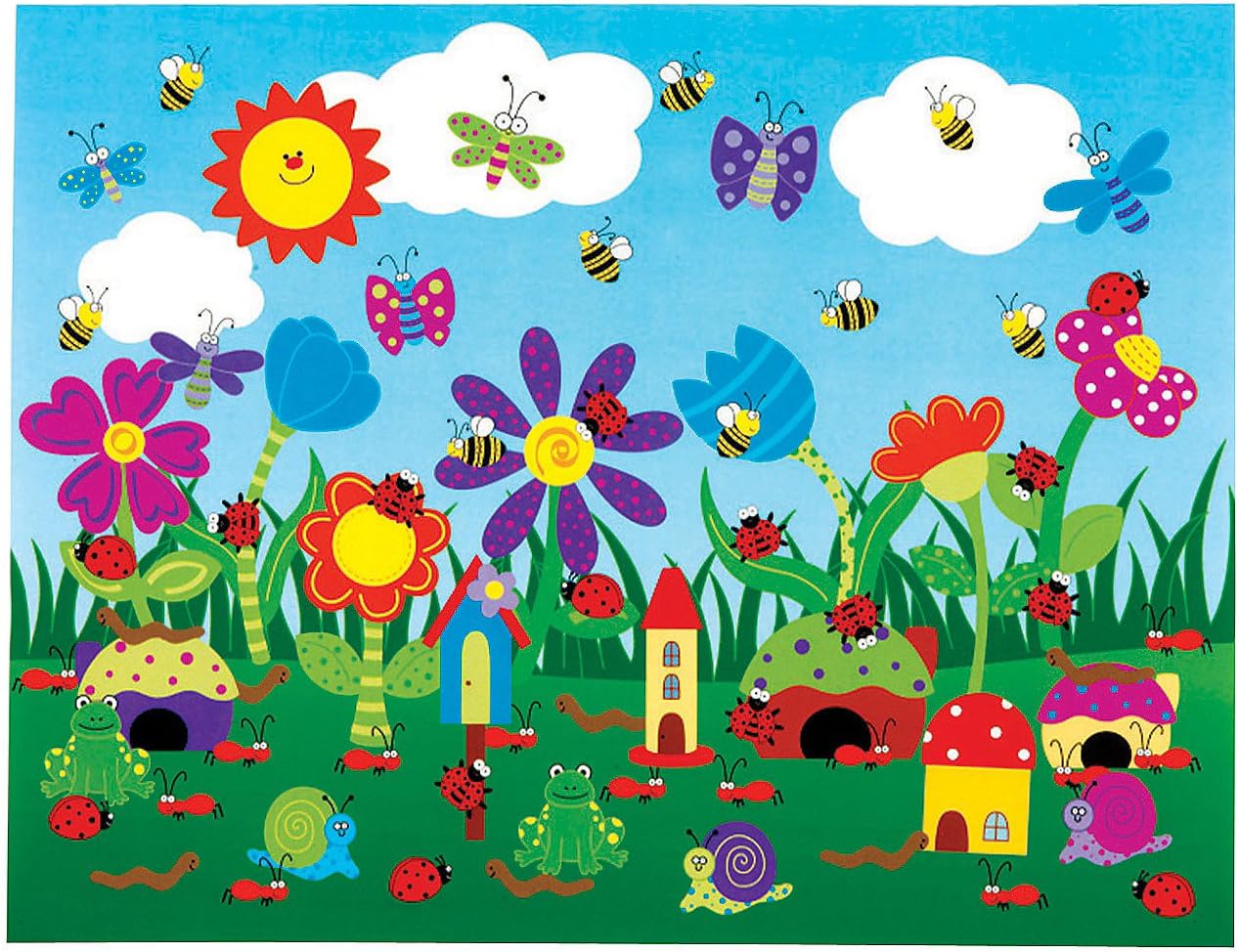 Amazon.com: Flower Garden Sticker Scene - 12 Backgrounds and 12 Sticker ...