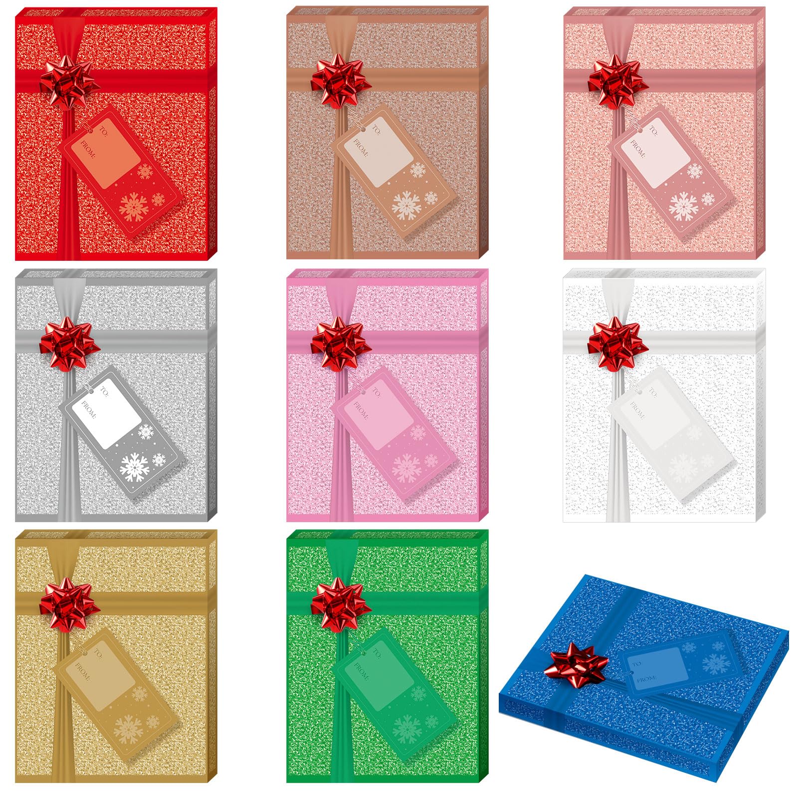 Amazon.com: Patelai 18 Pcs Christmas Gift Card Holder Boxes Glitter ...