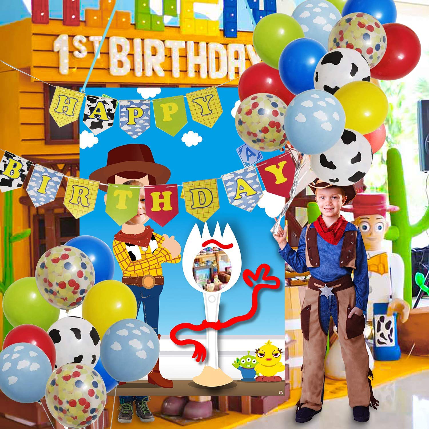 LLH Toy Story Happy Birthday Banner Decorations Kit, Kids Birthday ...