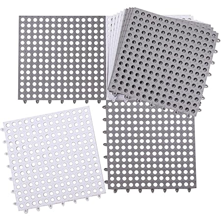 Amazon.com: 12Pack 12" x 12" Interlocking Rubber Bathroom Flooring ...