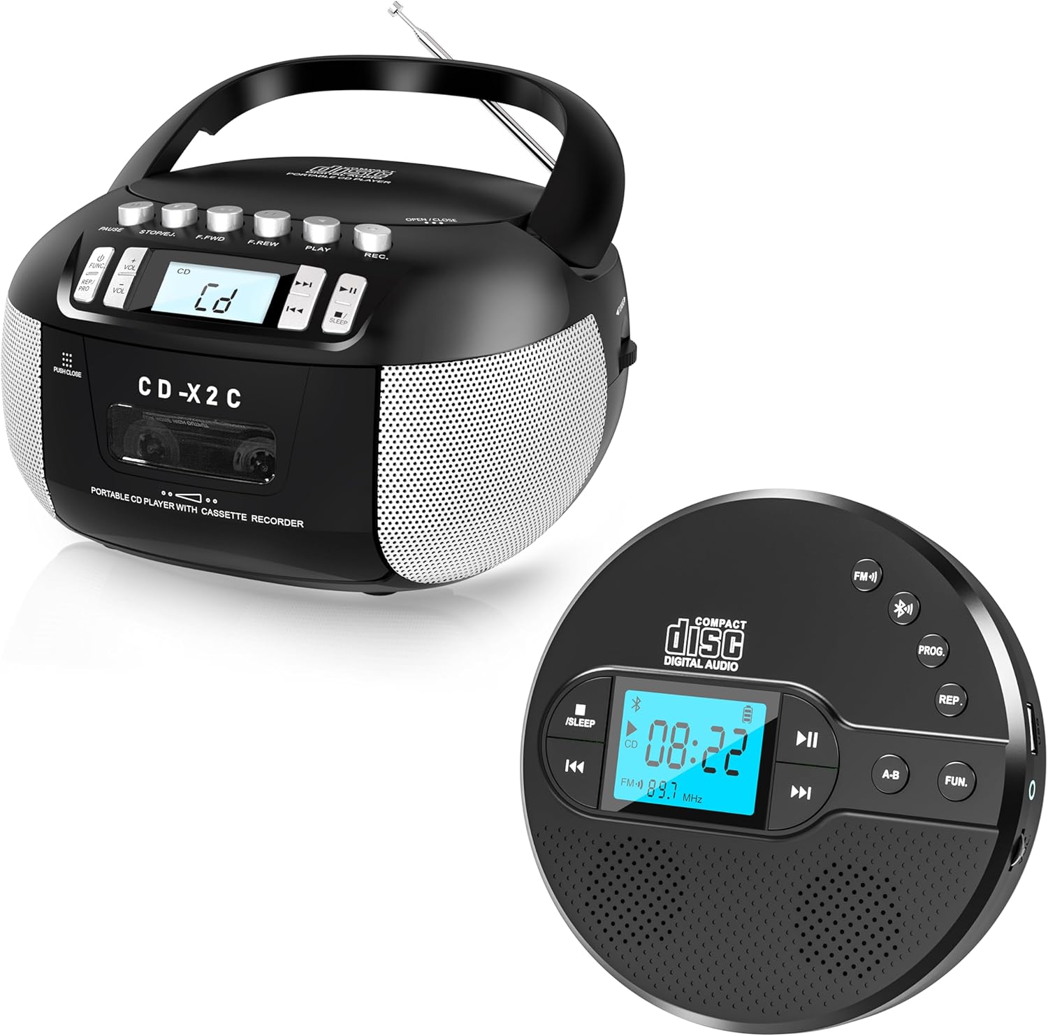 Amazon.com: Portable CD Player with Bluetooth, CD Player with FM ...