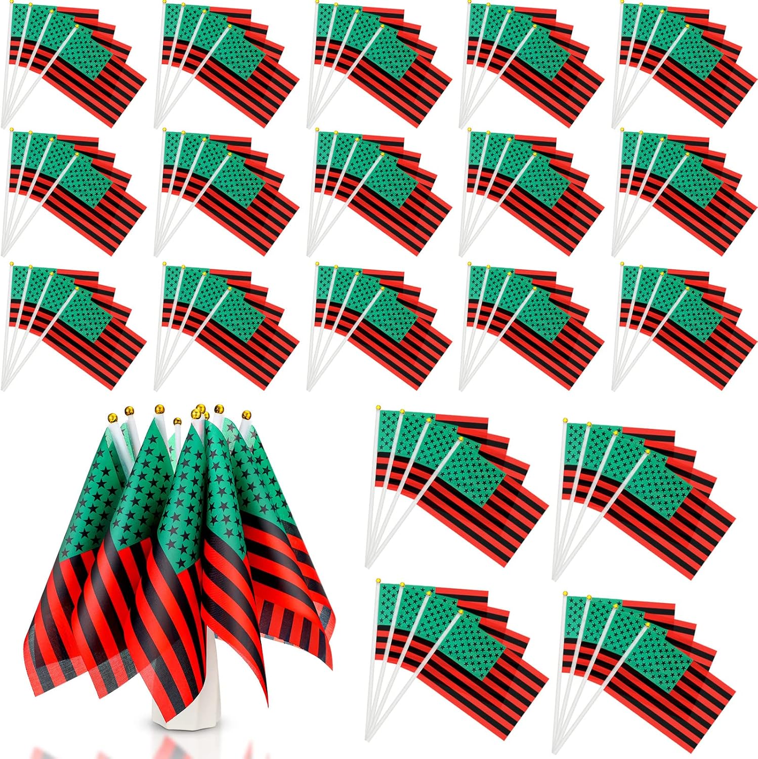 Amazon.com: Mixweer Small Juneteenth Handheld Flags African American ...