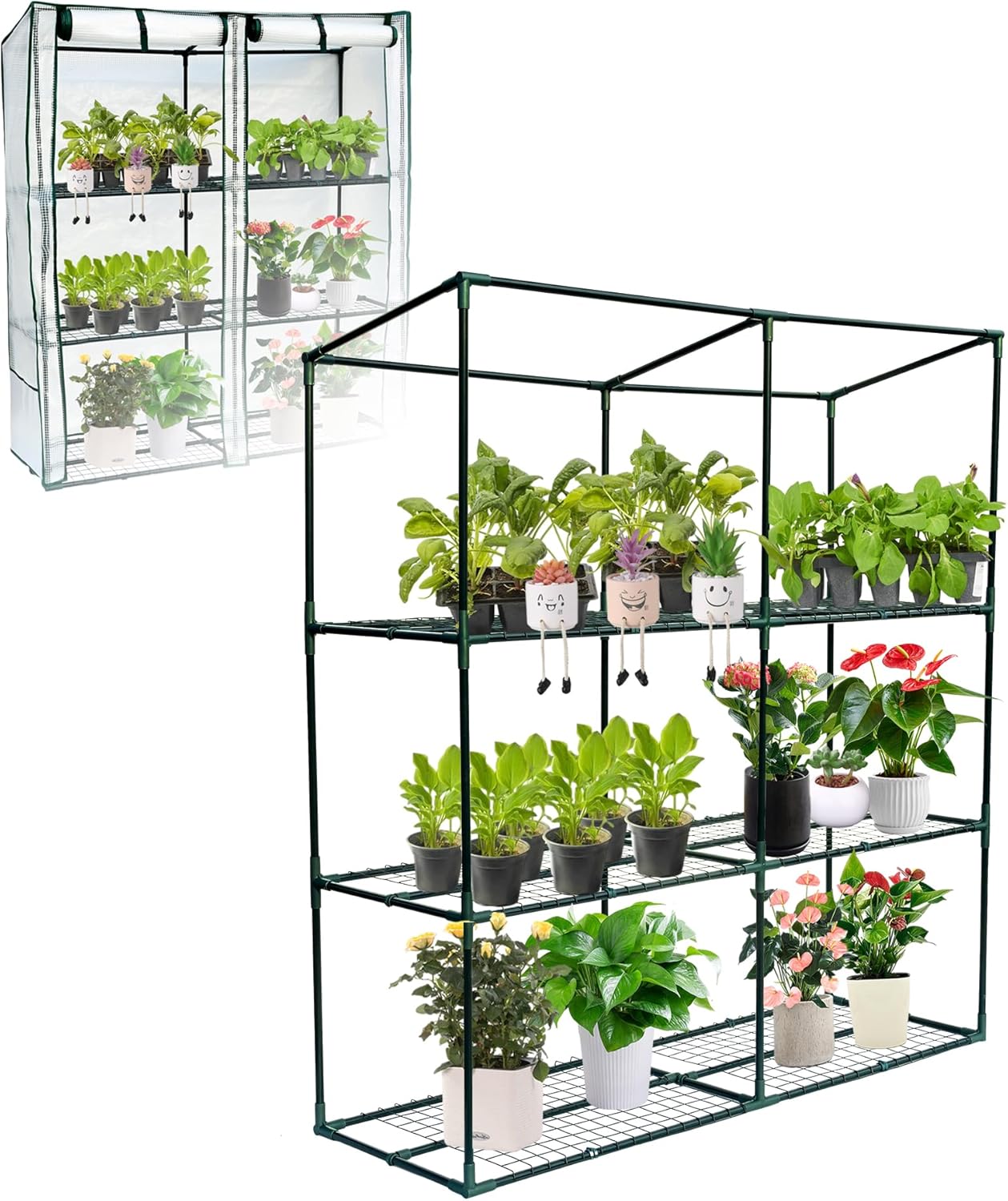 Amazon.com : Upgraded Large Capacity Indoor Greenhouse, Plant Stand ...