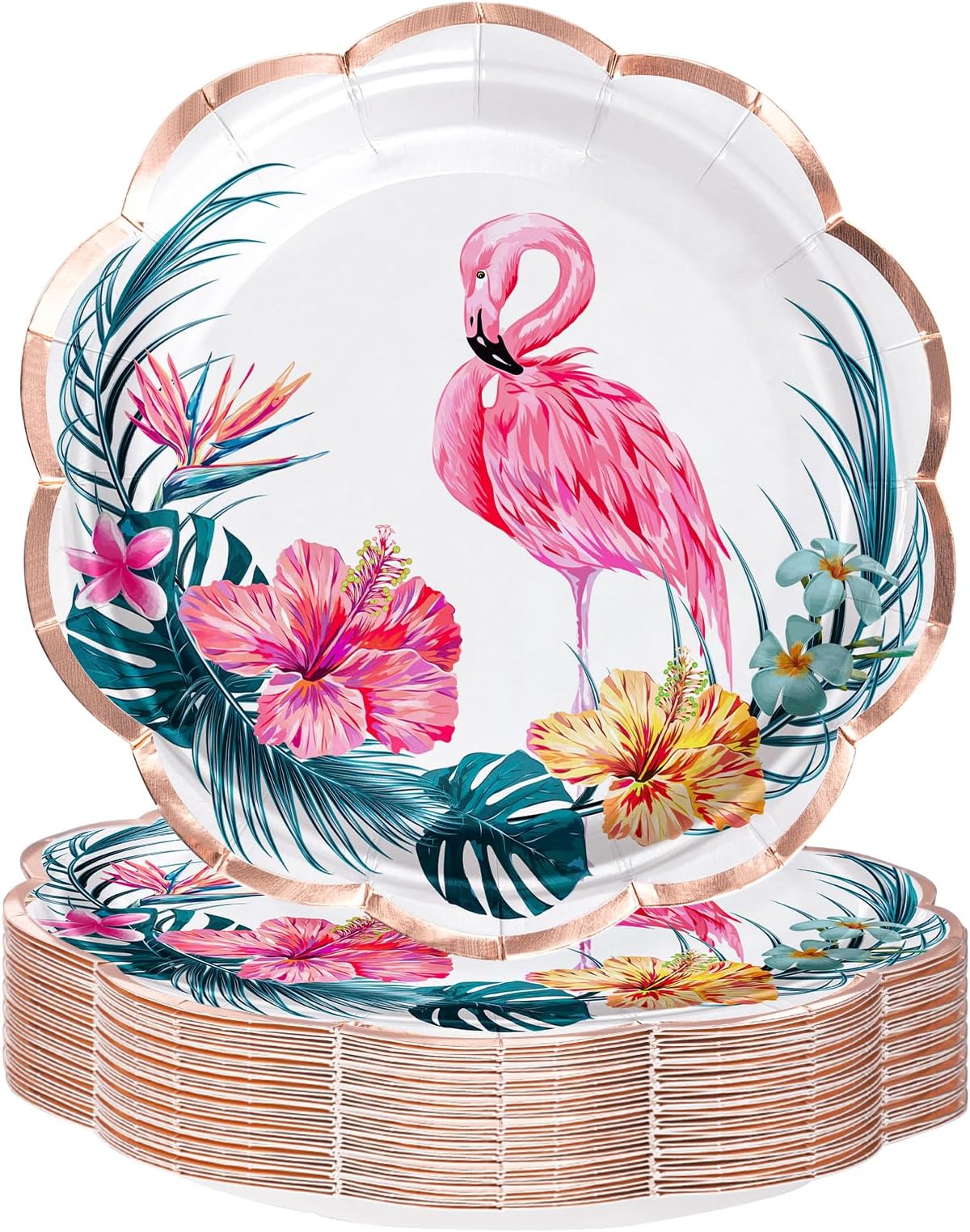 Amazon.com: HSPAIDYP 40 Pcs Flamingo Plates Flamingo Party Supplies ...