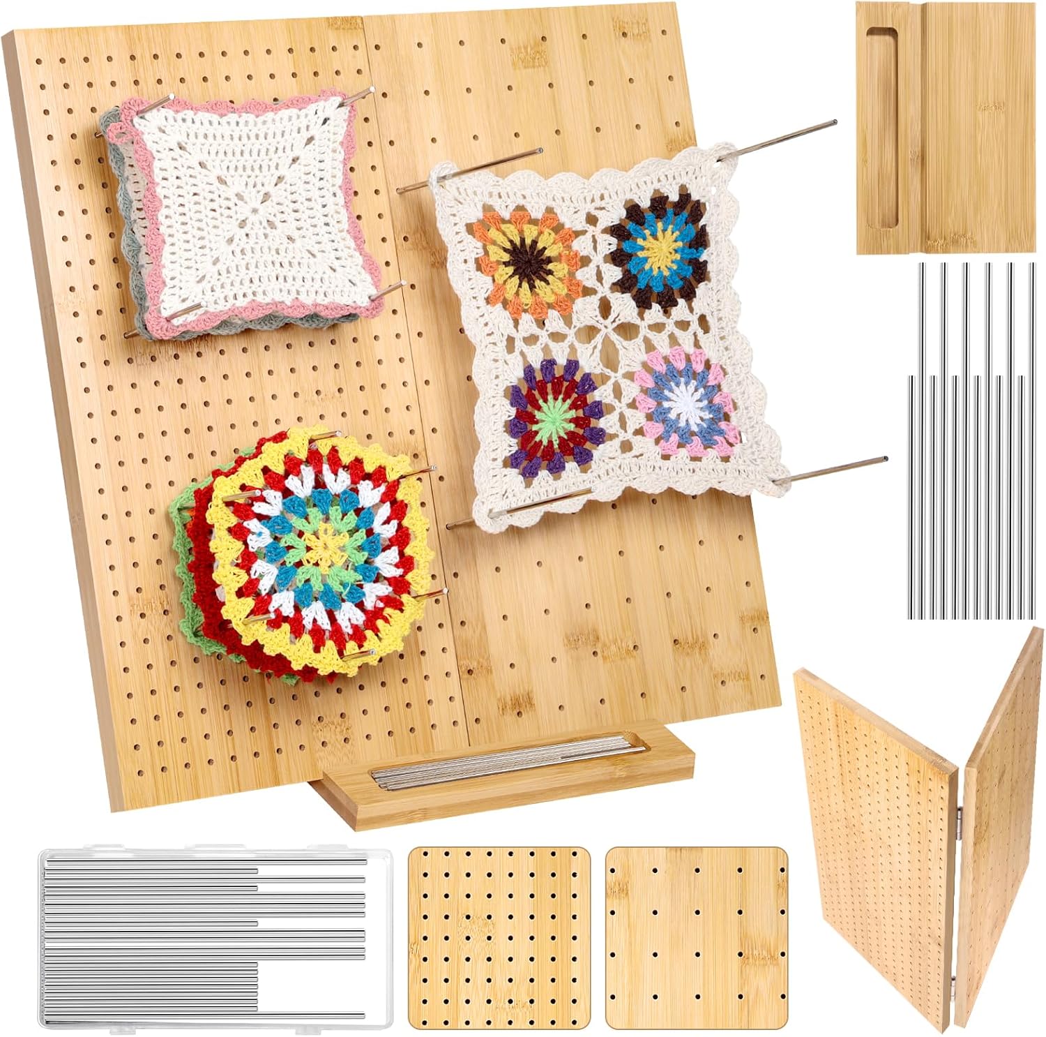 Amazon.com: Cynailli 15.4" Foldable Crochet Blocking Board with 20 Pcs ...