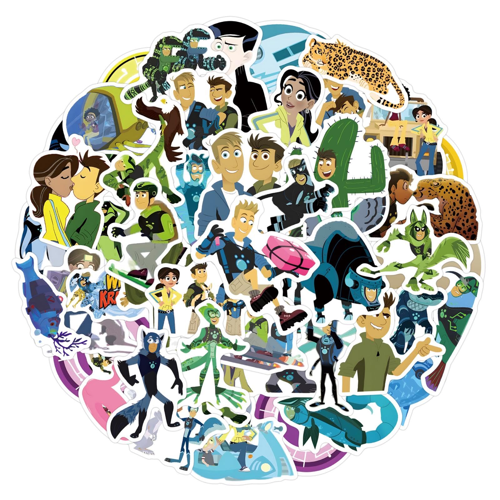 Amazon.com: 55pcs Wild Cartoon Stickers for Kids, Funny Kratts Creature ...