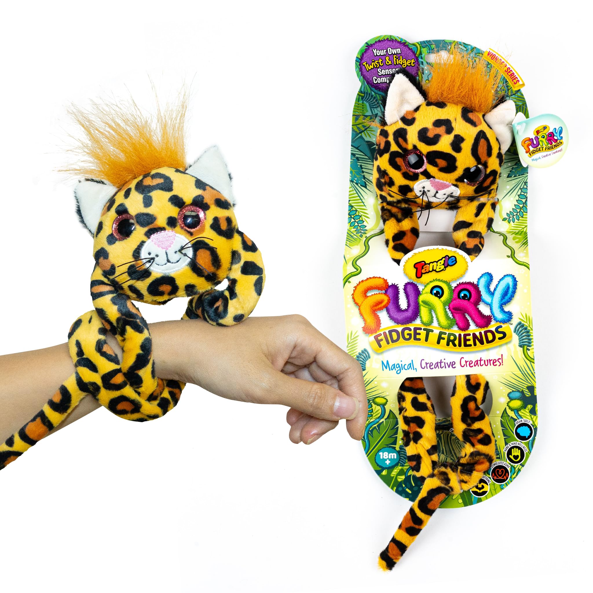 Amazon.com: TANGLE Furry Fidget Friends (Wisdom The Leopard) : Toys & Games