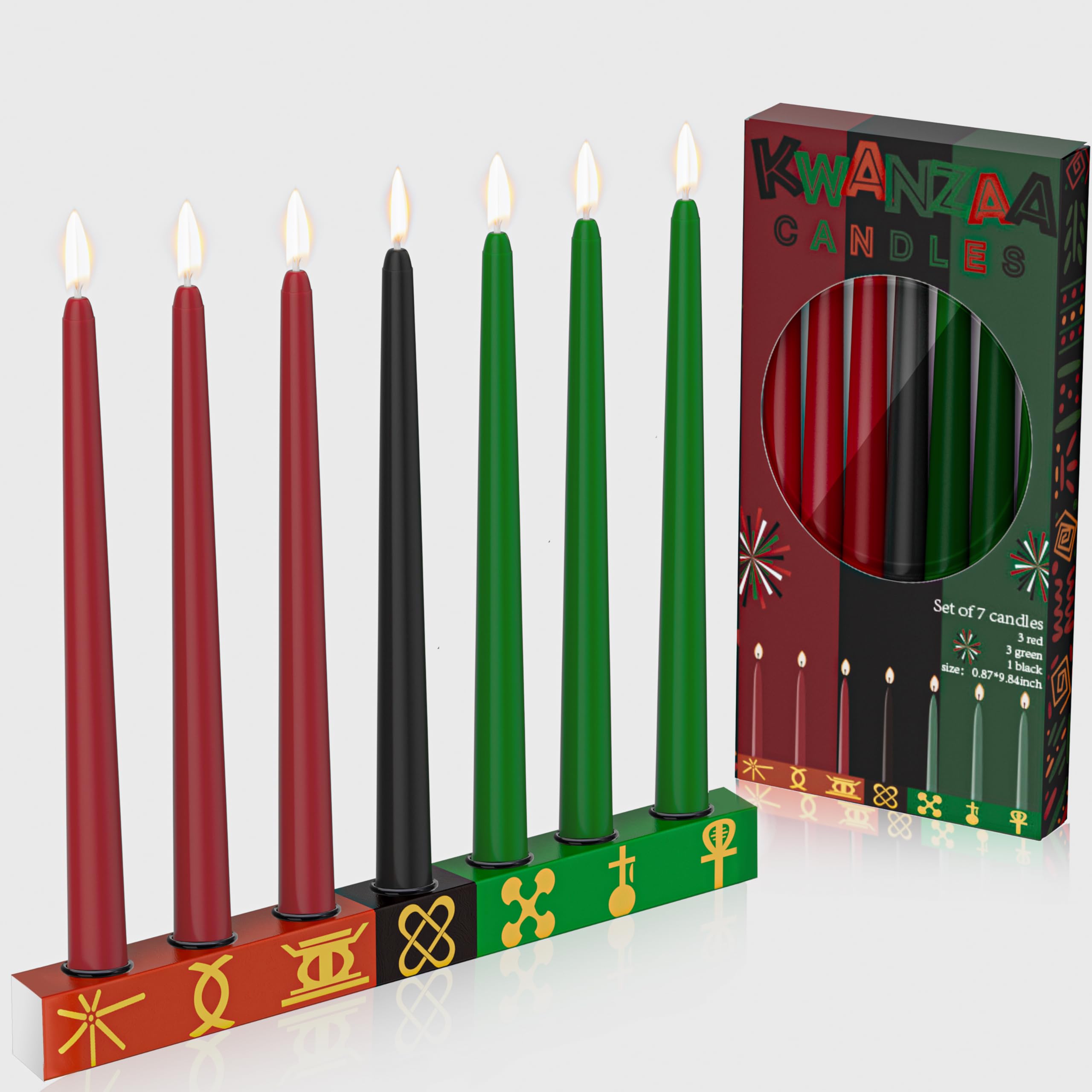 Amazon.com: Kenburg Kwanzaa Kinara Set Kwanzaa Candle Holder with ...