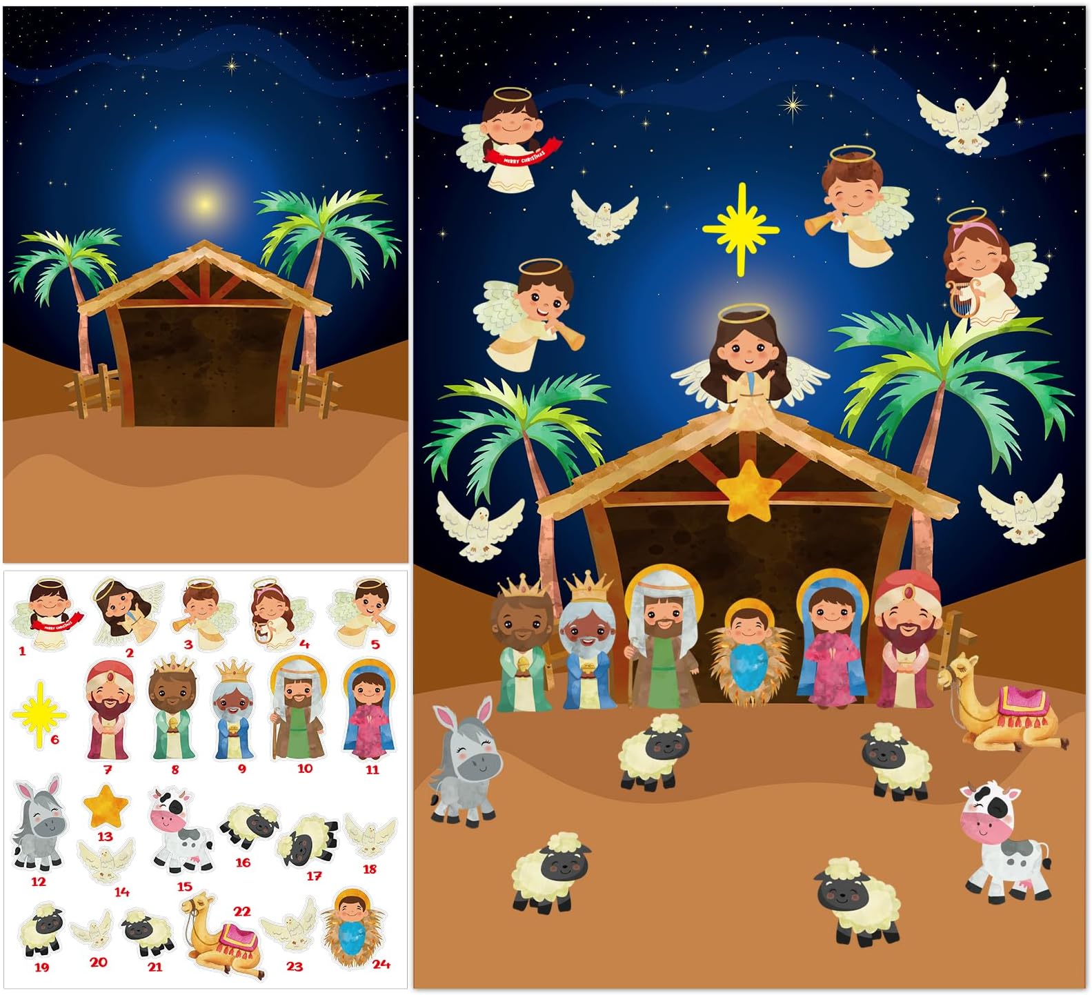 Amazon.com: FaCraft Nativity Advent Calendar for Kids Christmas Advent ...