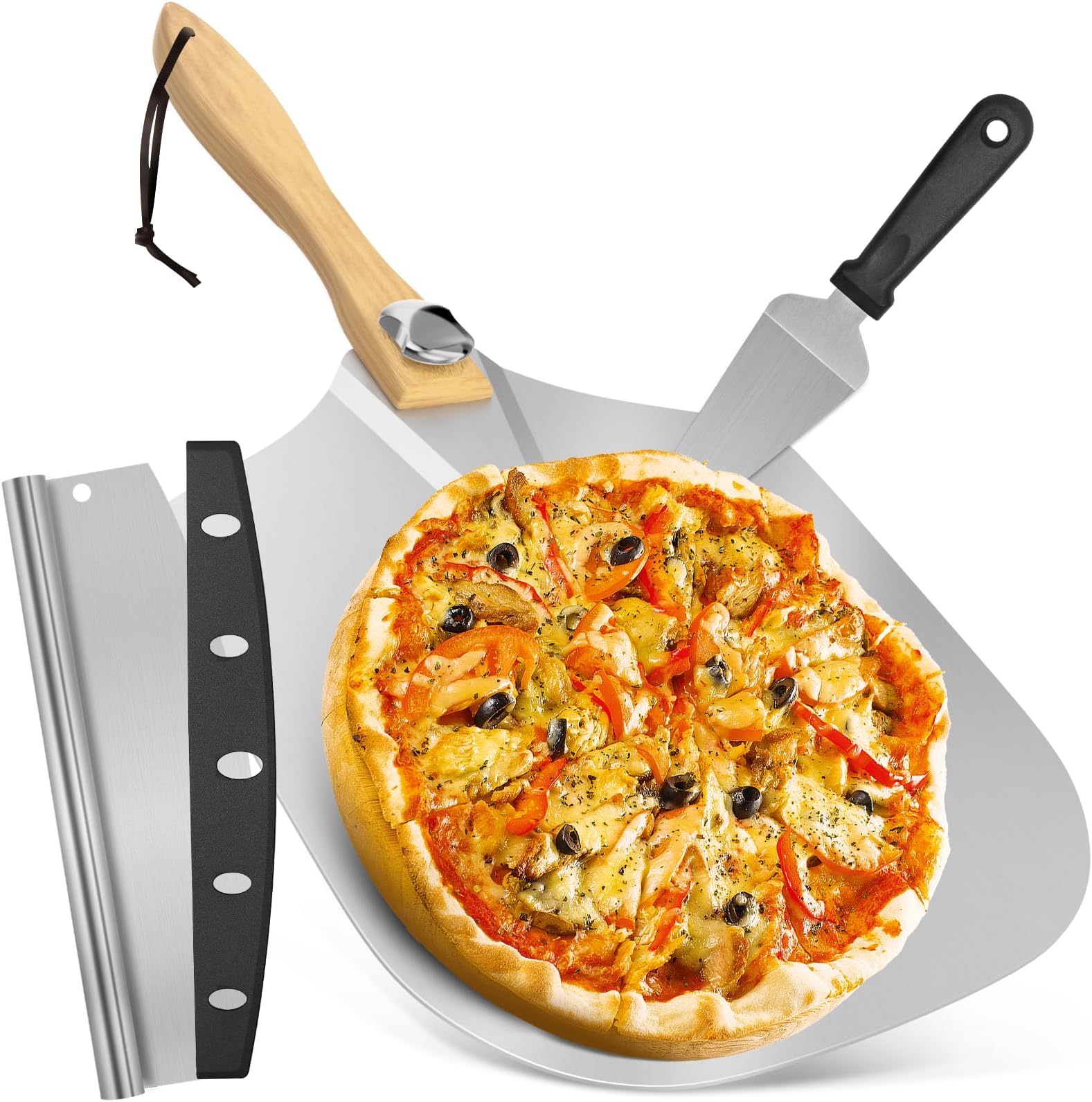 Amazon.com: Pizza Peel Aluminum Pizza Spatula Set,12 inch Metal Pizza ...