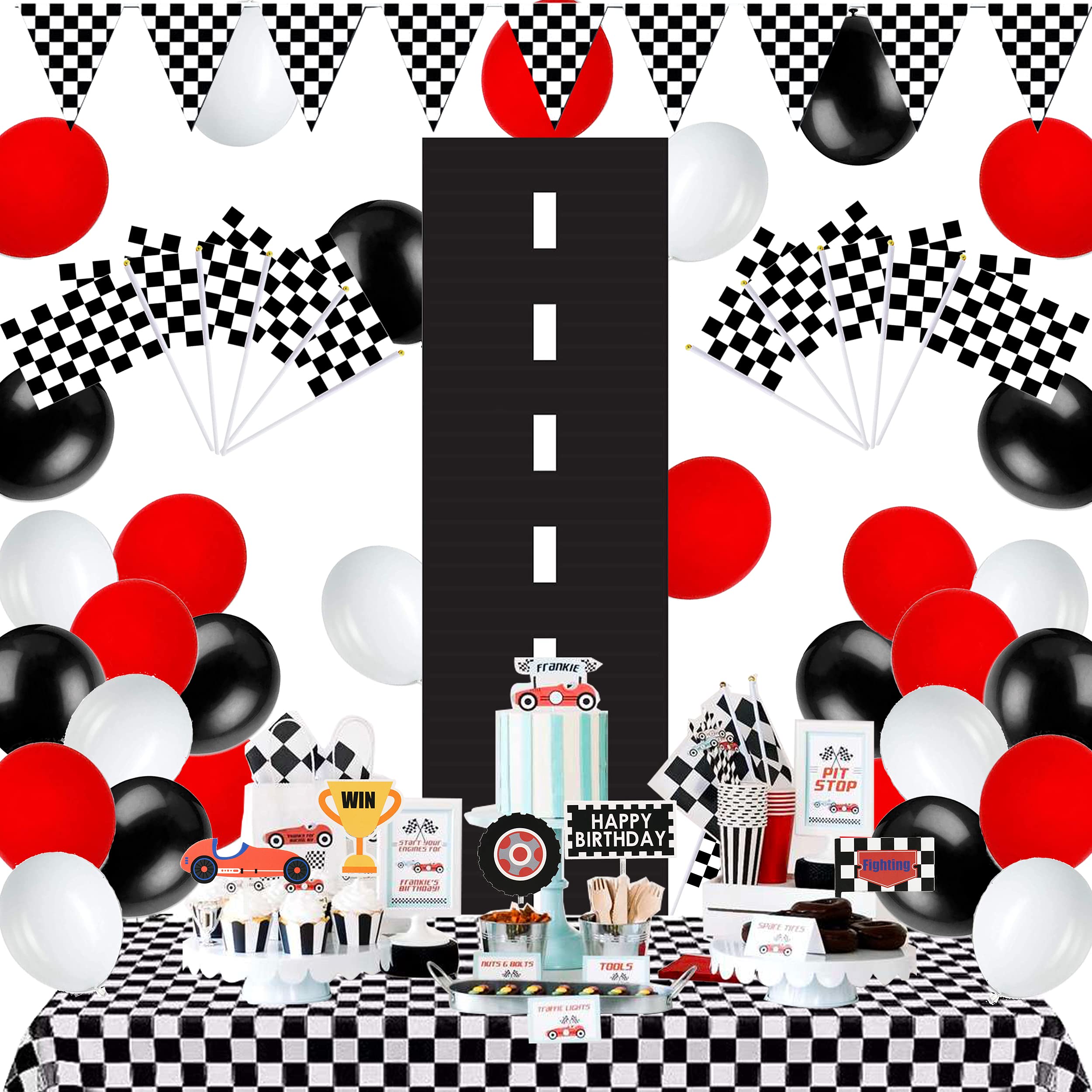 Buy 51 Pack Race Car Birthday Party Supplies Set with Race Car Signs ...