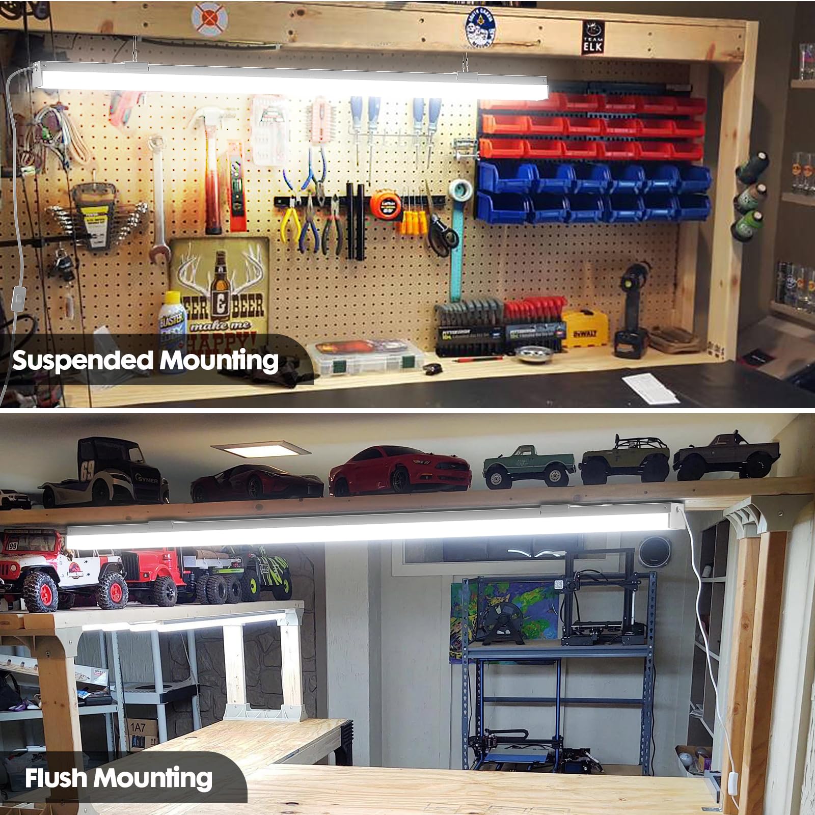 TychoLite 4FT LED Shop Light Linkable, 50W 5500lm, 5000K Daylight White ...