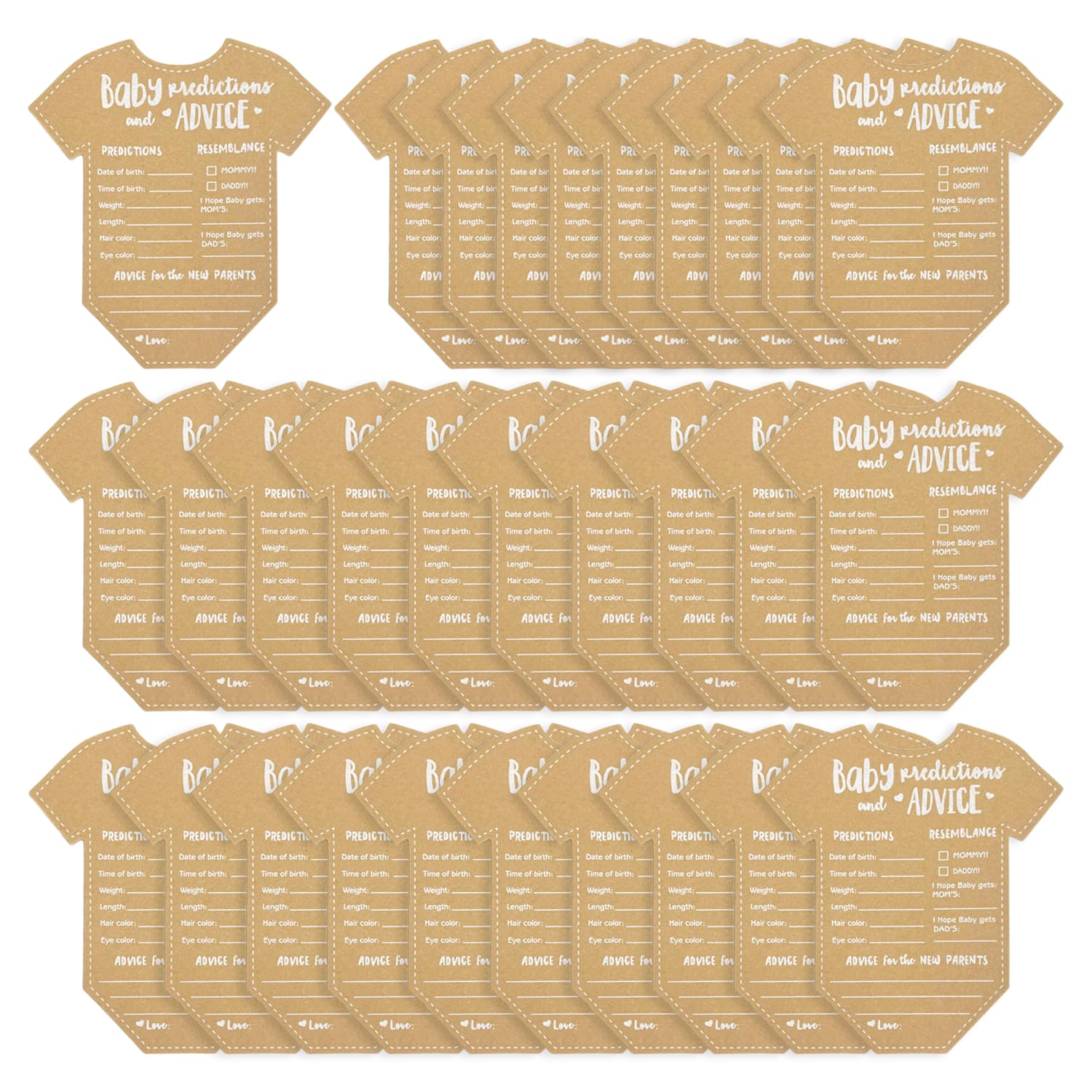 30 Prediction Cards, Baby Shower Decorations, Baby Prediction Cards ...