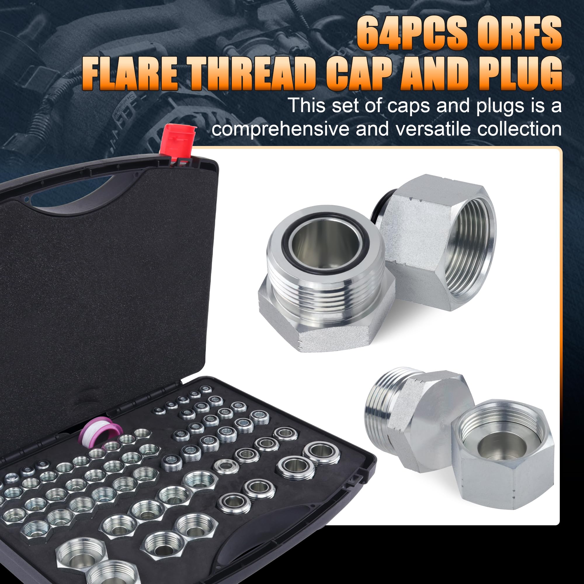 Snapklik.com : Ailbiuko 64PCS ORFS Cap & Plug Assortment Kit Hydraulic ...