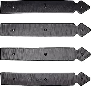 4 Pack 12" Black Faux Strap Hinges - Decorative Dummy Faux Hinge ...
