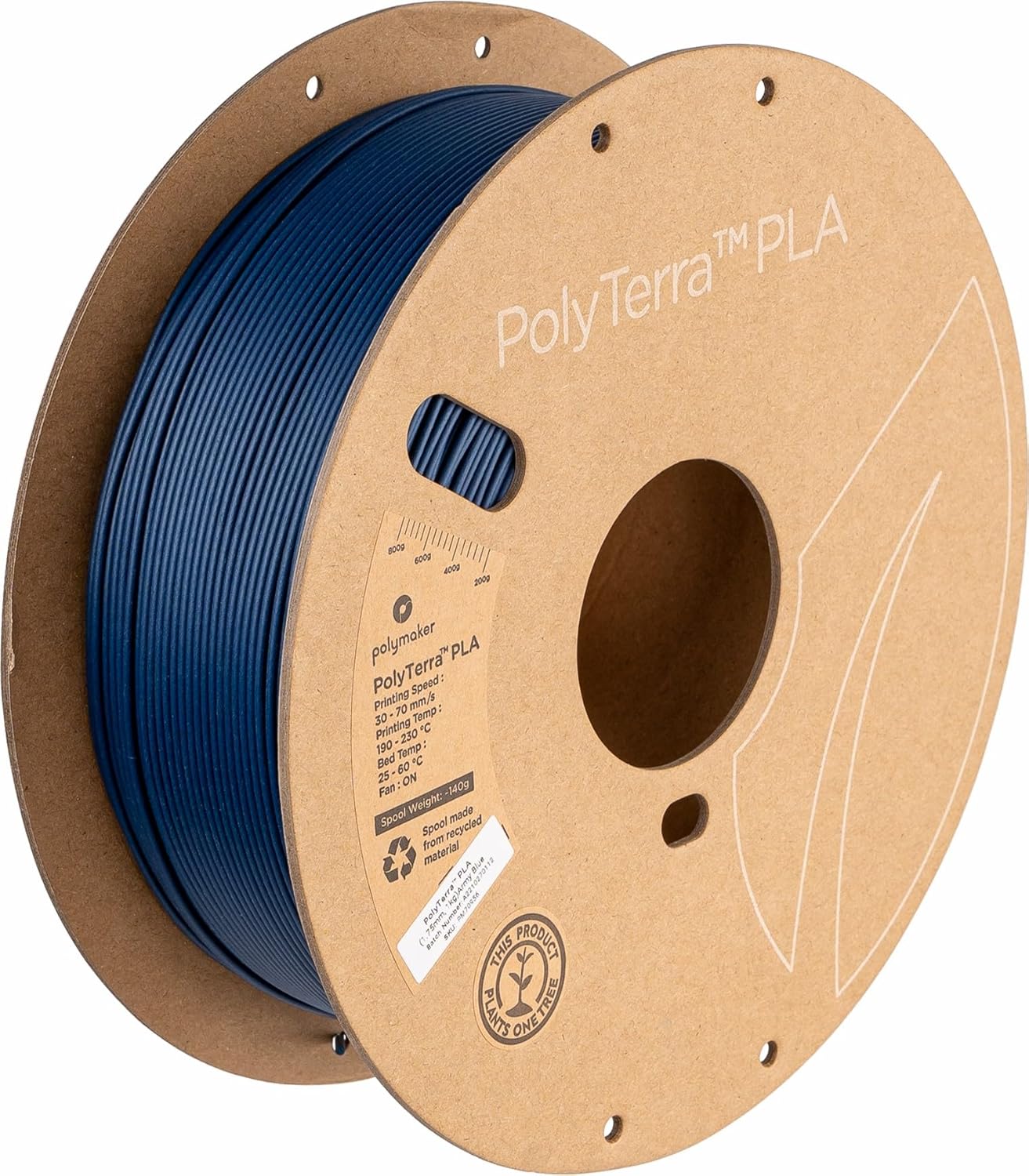 Polymaker Matte PLA Filament 1.75mm Army Blue, 1.75 PLA 3D Printer ...