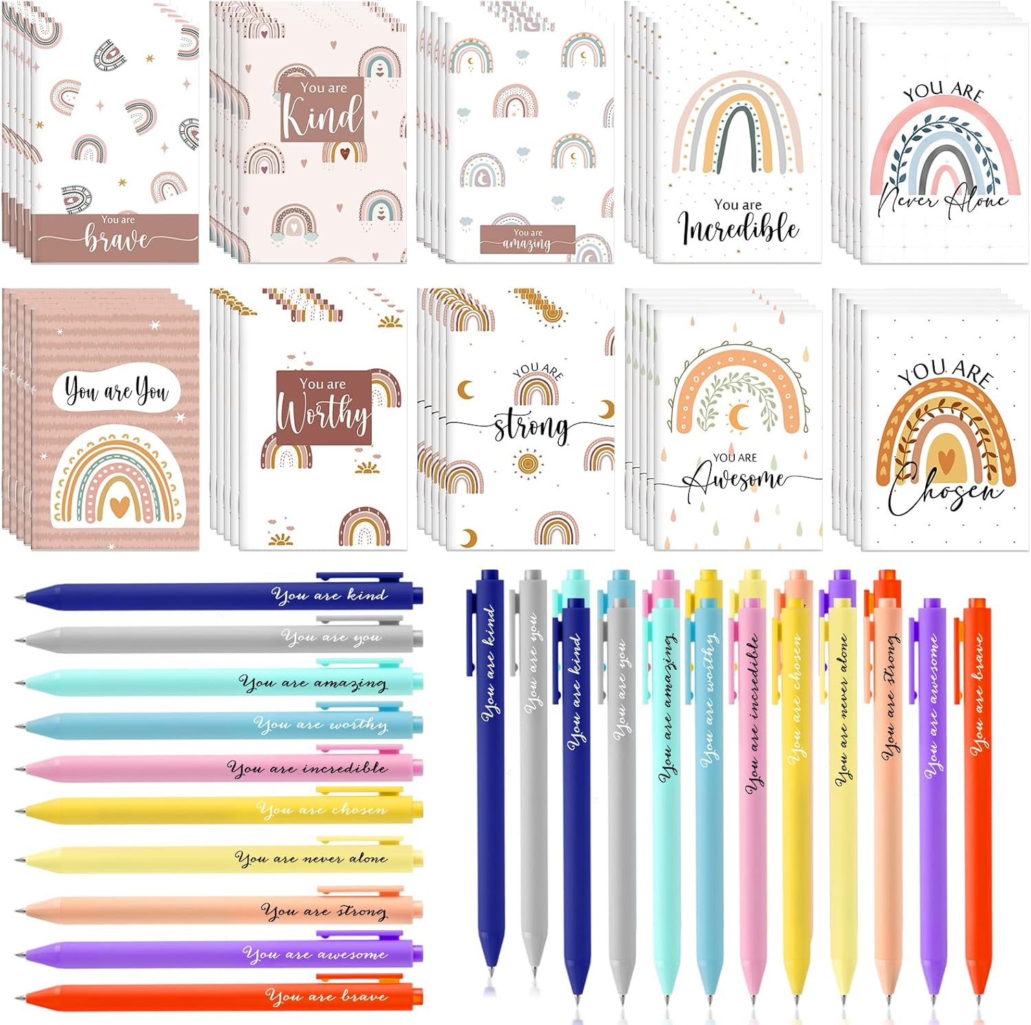 Amazon.com : Ctosree 100 Pack Inspirational Gifts Rainbow Pocket ...