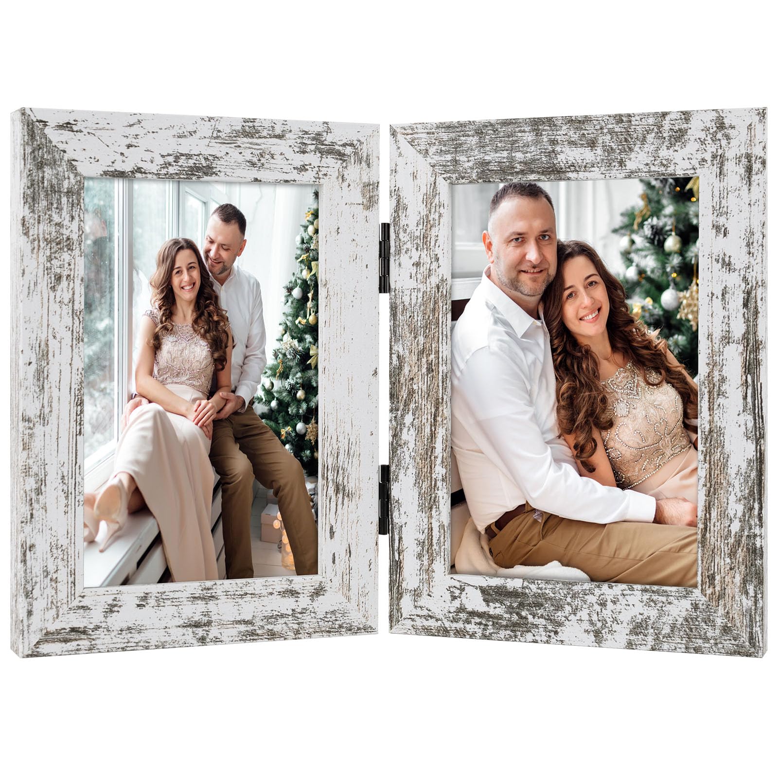 Amazon.com - Frametory, 4x6 Double Picture Frame Hinged 2 Photos Frame ...