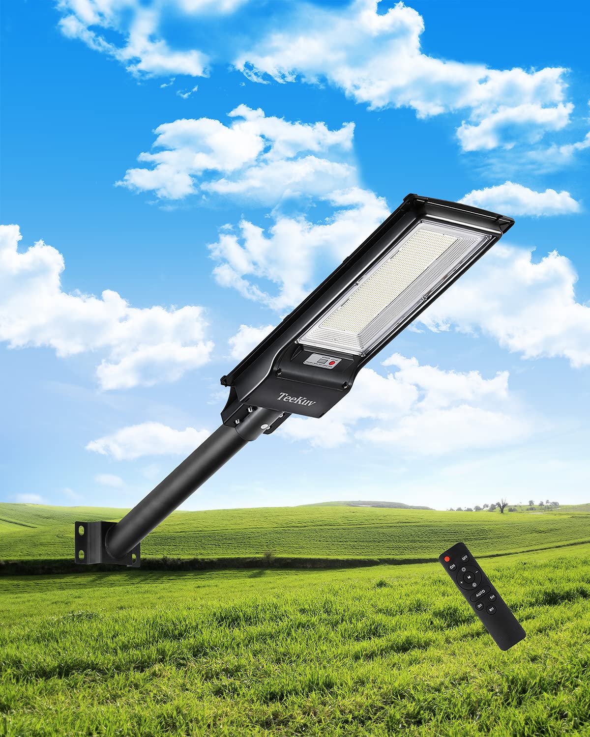 Teekuv 600W Solar Street Light Outdoor, Solar Flood Light with Dusk to ...