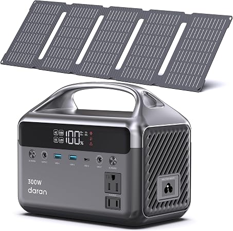 DaranEner Portable Power Station with 40W Solar Panel, 300W (600W Surge ...