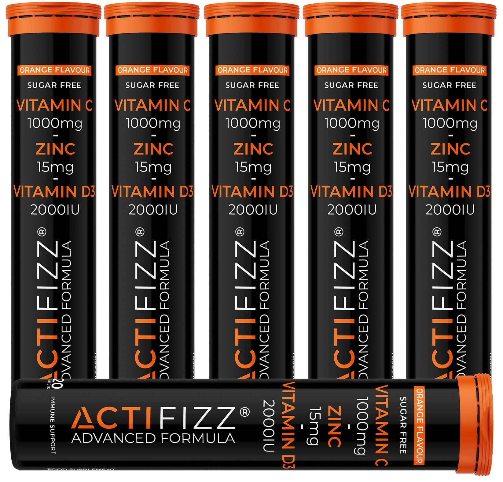 6X ActiFizz Advanced Vitamin C 1000mg, Zinc + Vitamin D3 | 20 ...