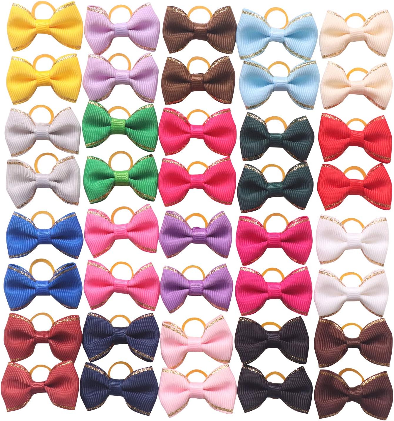 Amazon.com : YAKA 40pcs/(20pairs) Hot Cute Small Dog Hair Bows Topknot ...