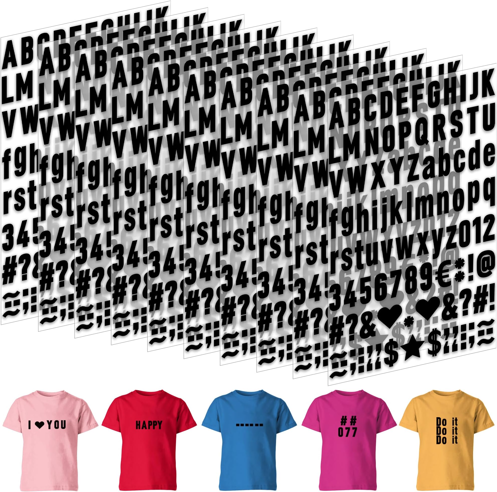 Amazon.com: 1070Pcs Iron on Letters 10 Sheets 1 Inch Iron on Letters ...