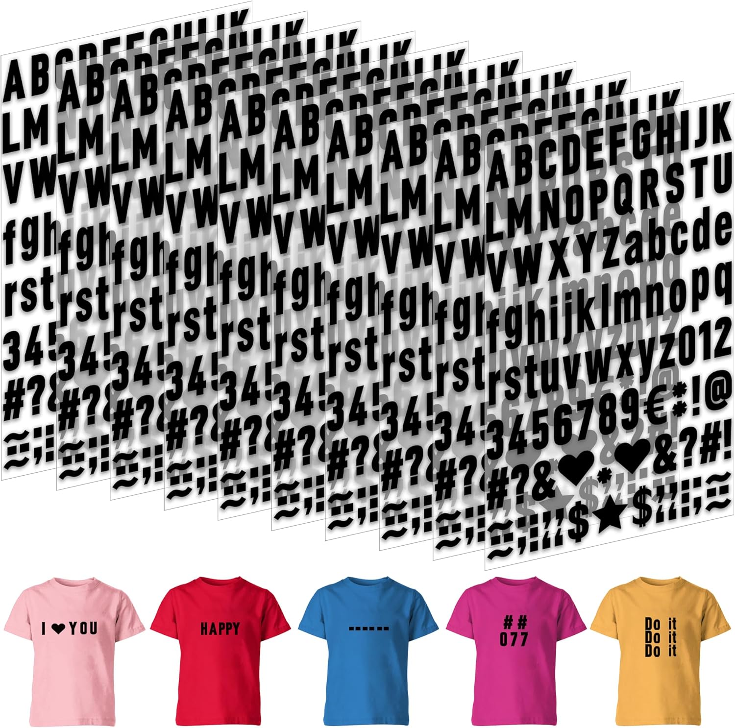 Amazon.com: 1070Pcs Iron on Letters 10 Sheets 1 Inch Iron on Letters ...