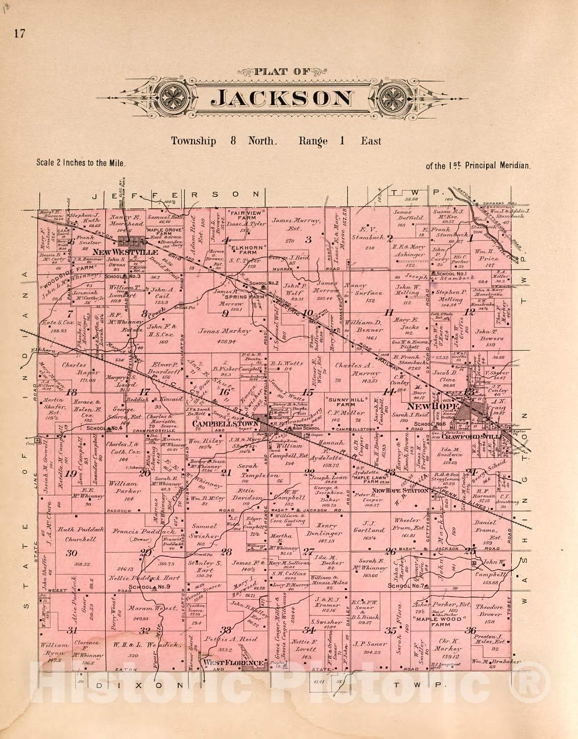 Amazon.com: Historic 1912 Wall Map - Plat Book of Preble County, Ohio ...