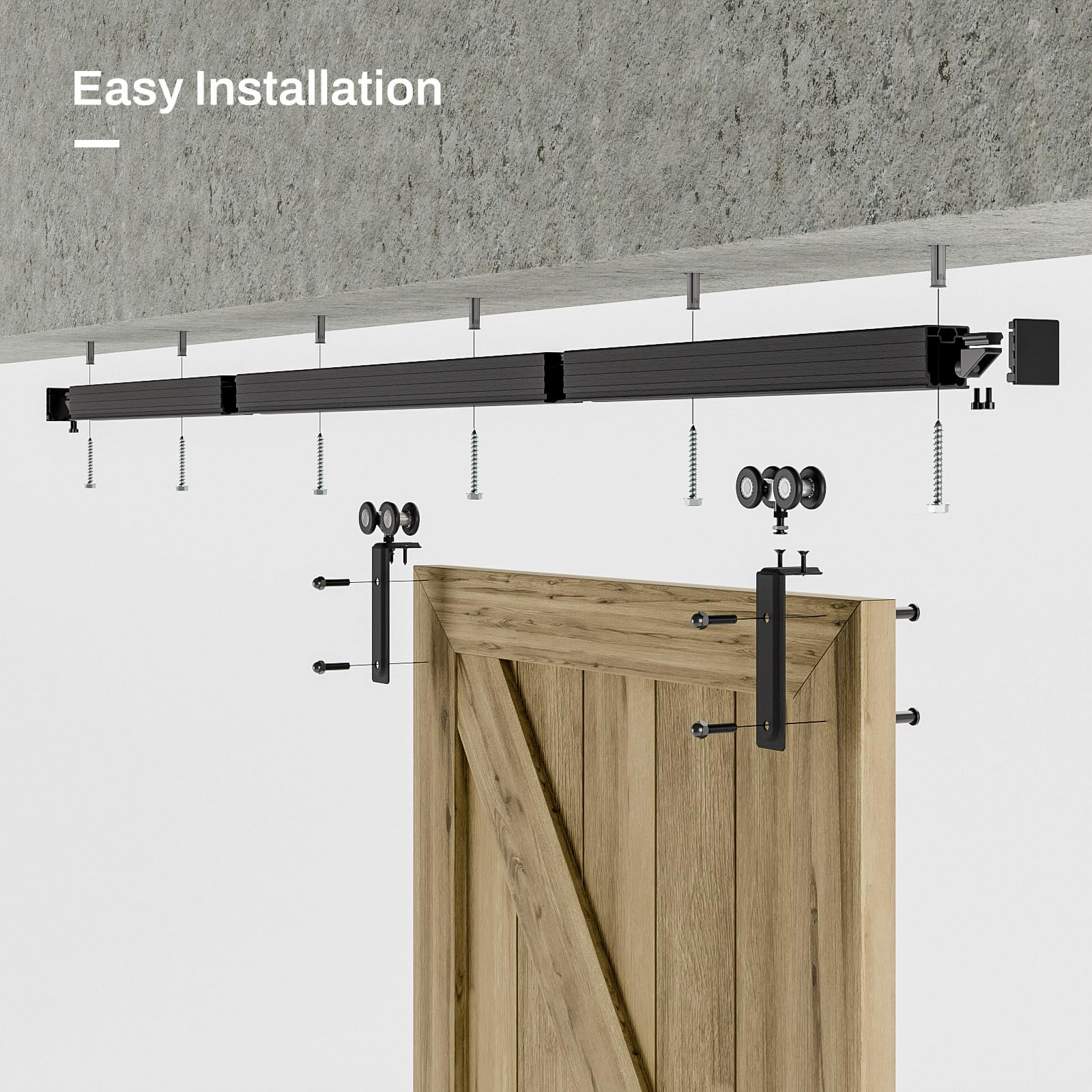 Snapklik.com : AONAYIOA 60"/5FT Ceiling Mount Box Rail Barn Door ...