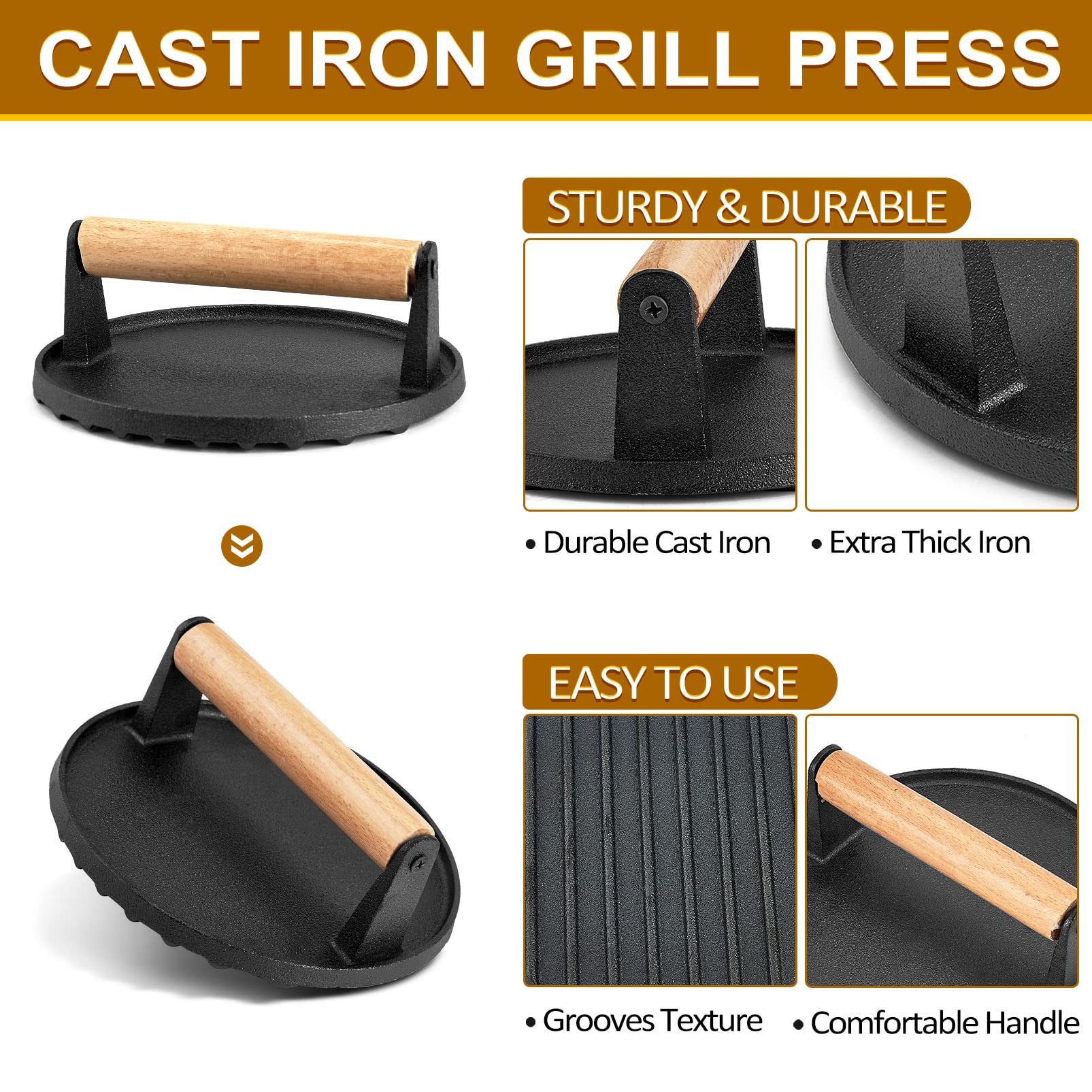 Snapklik.com : Joyfair 12 Inch Melting Dome & Burger Press Kit, Basting ...